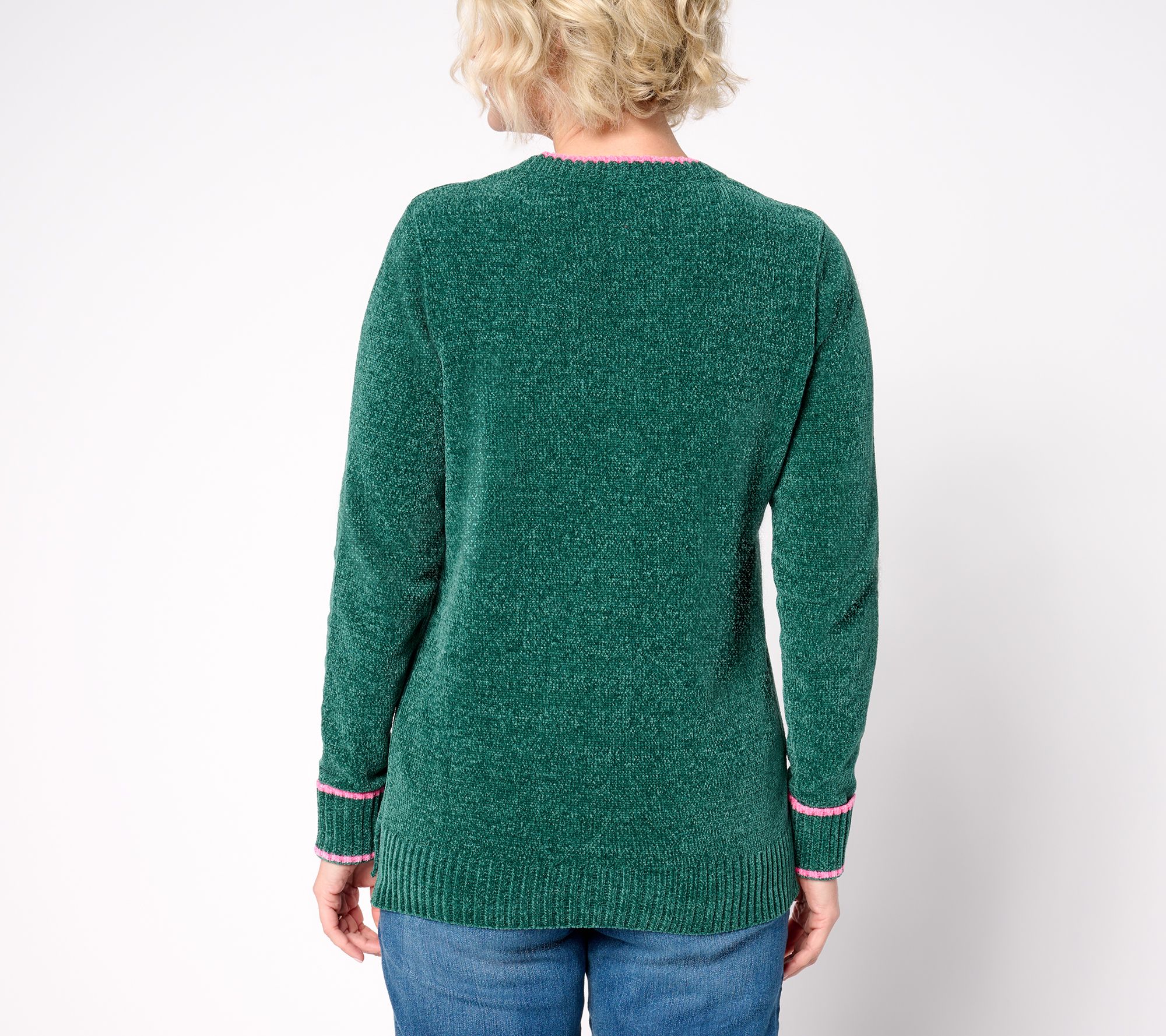 "As Is" Belle by Kim Gravel Tippity Topsy Chenille Cardigan Top - QVC.com