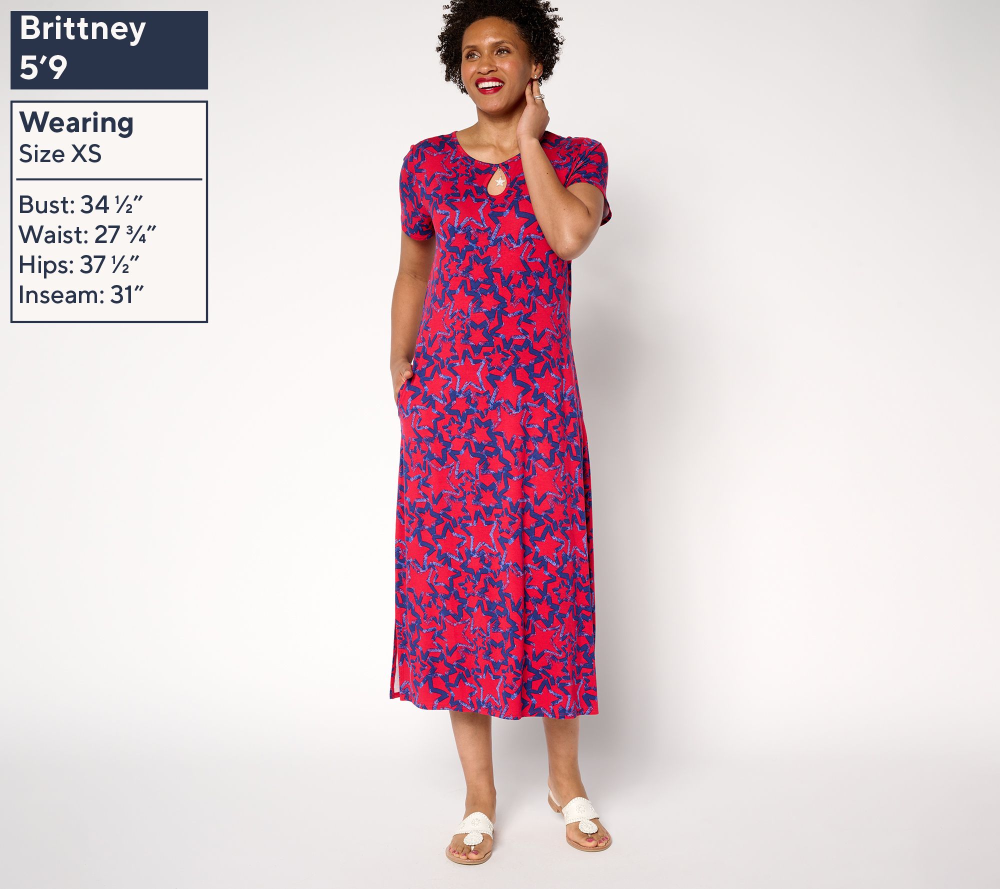Quacker Factory Starlet Keyhole Maxi Dress - QVC.com