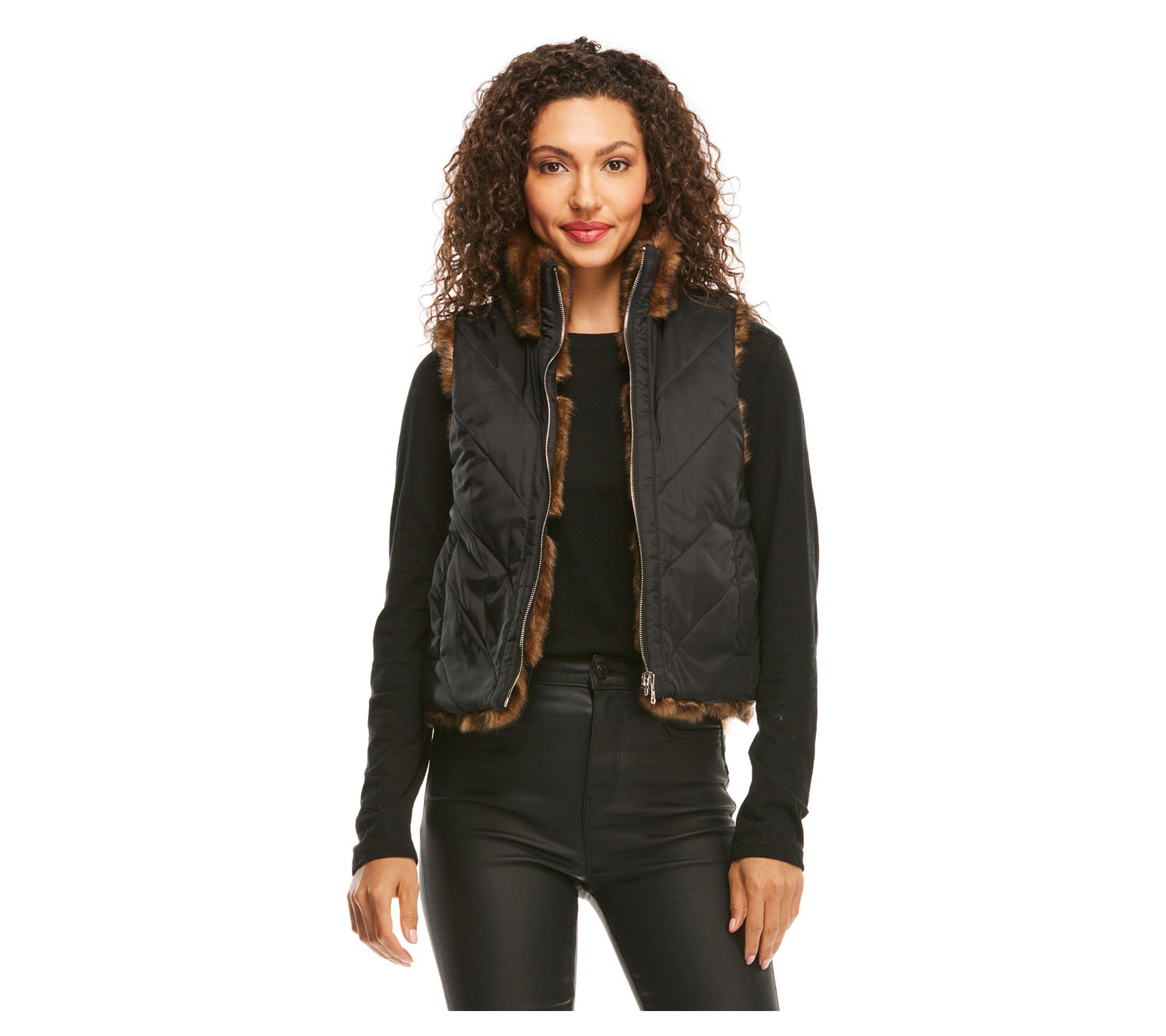Donna Salyers Fabulous Furs Reversible Faux FurShortie Vest - QVC.com