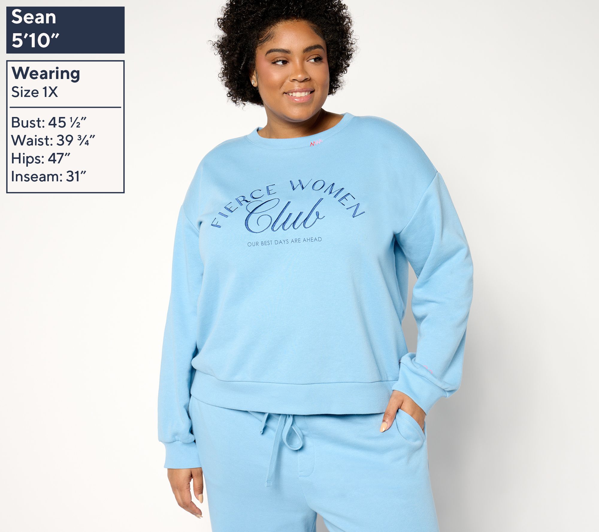 "As Is" Peace Love World Ali+ Mally Fierce Women Sweatshirt - QVC.com