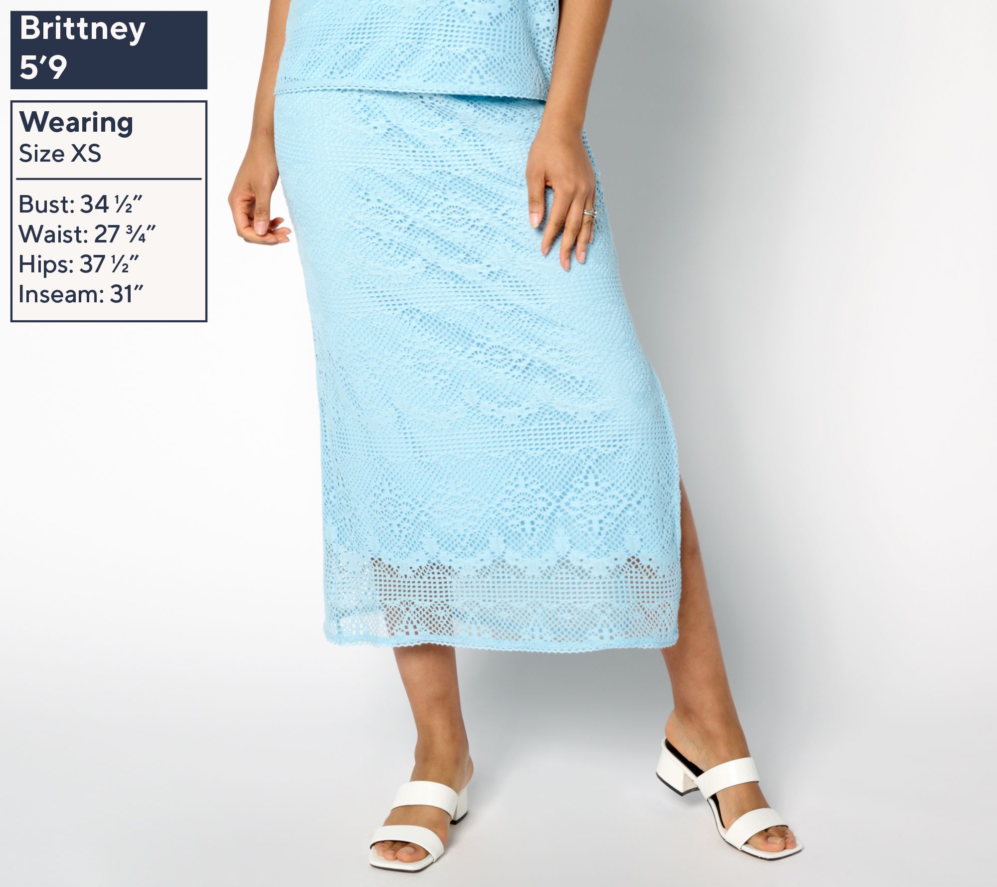 "As Is" Me by Jennie Garth Petite Charlotte Lace Midi Skirt - QVC.com