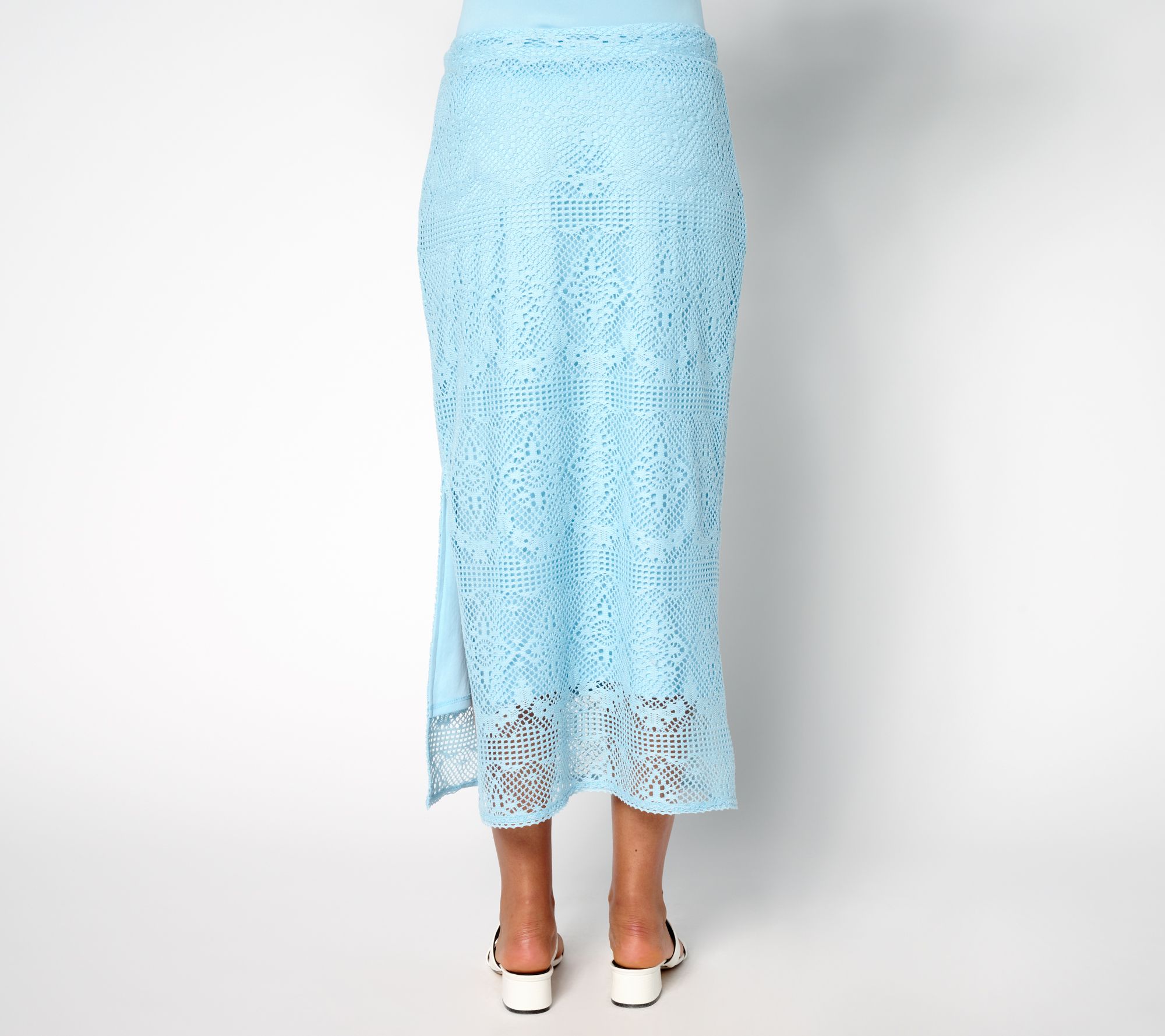 "As Is" Me by Jennie Garth Petite Charlotte Lace Midi Skirt - QVC.com