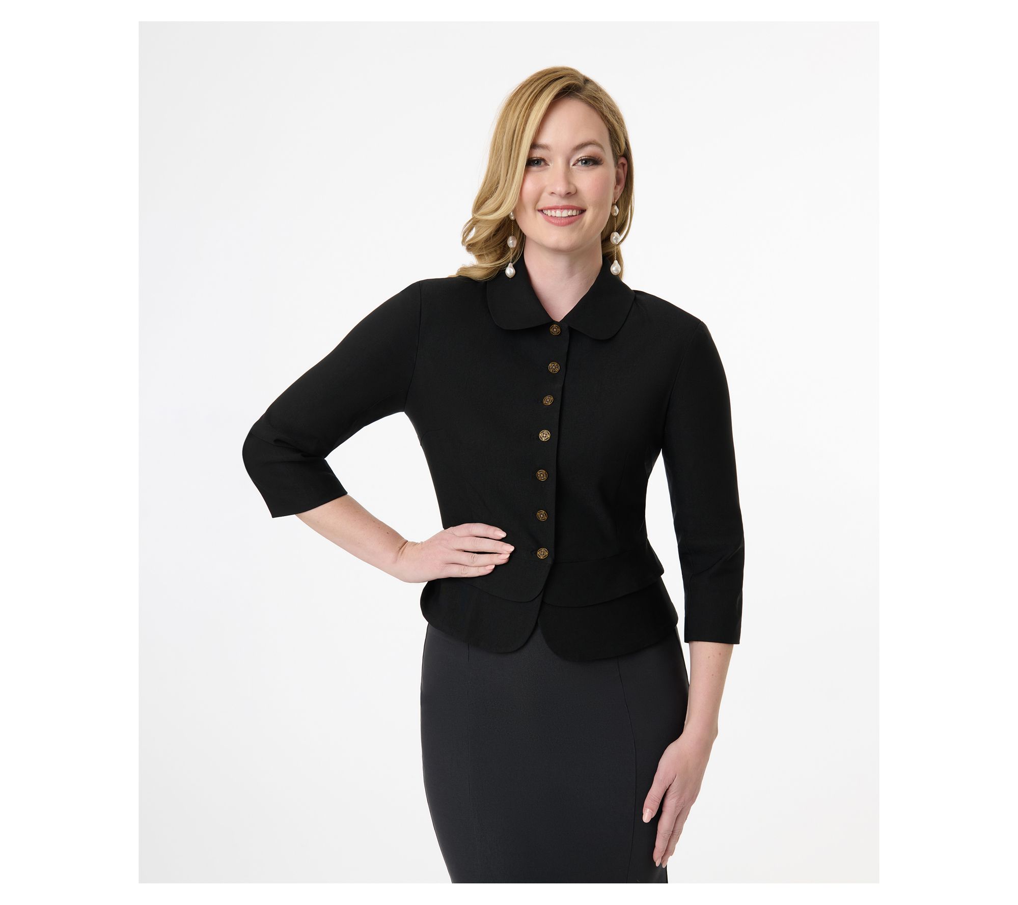 Unique Vintage Black Peplum Jacket - QVC.com