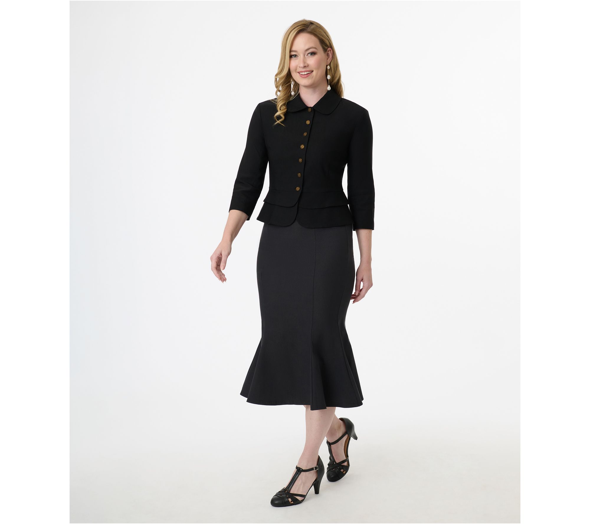 Unique Vintage Black Peplum Jacket - QVC.com