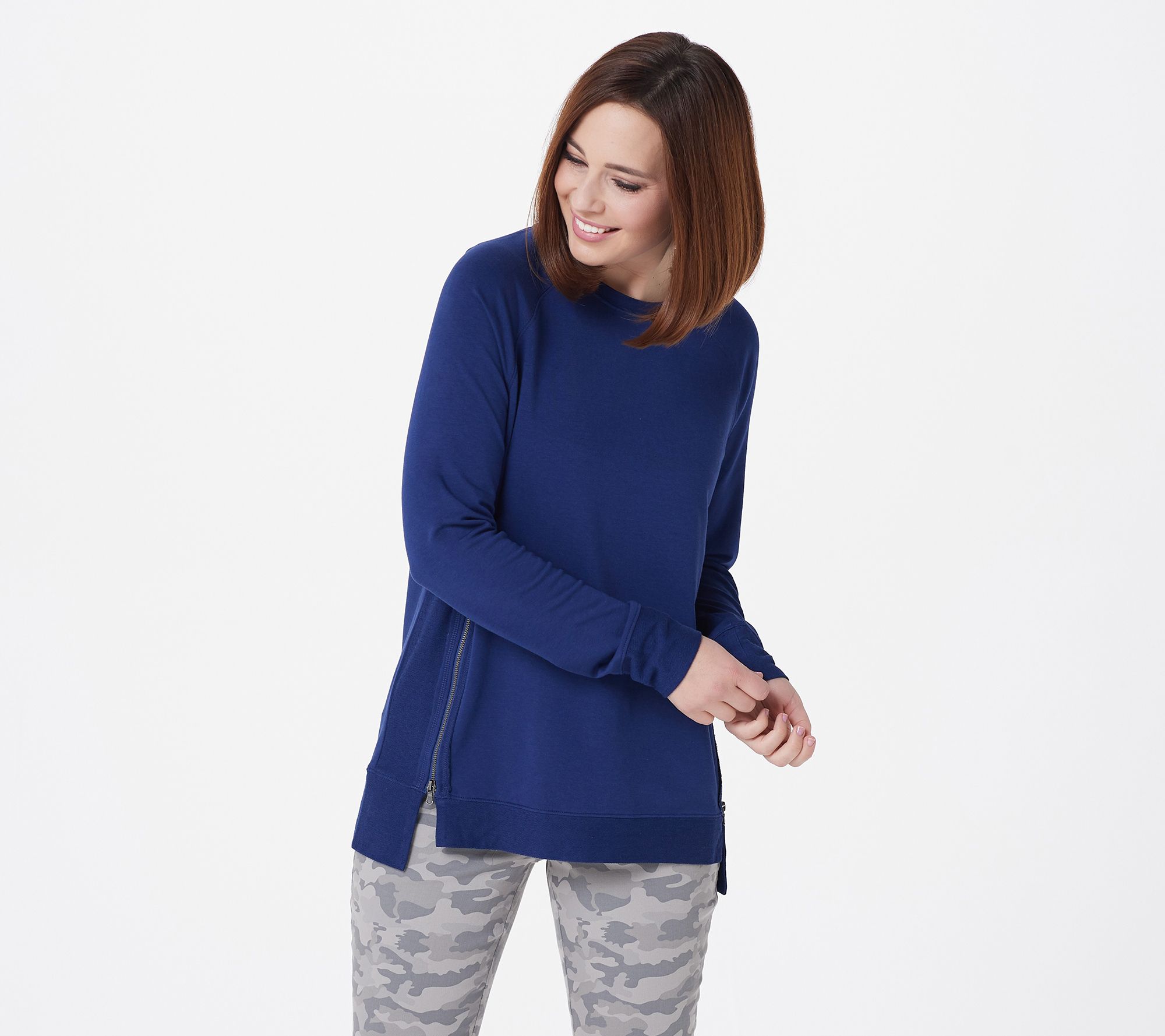 "As Is" zuda Regular Z-Knit Tunic Pullover Sweatshirt - QVC.com