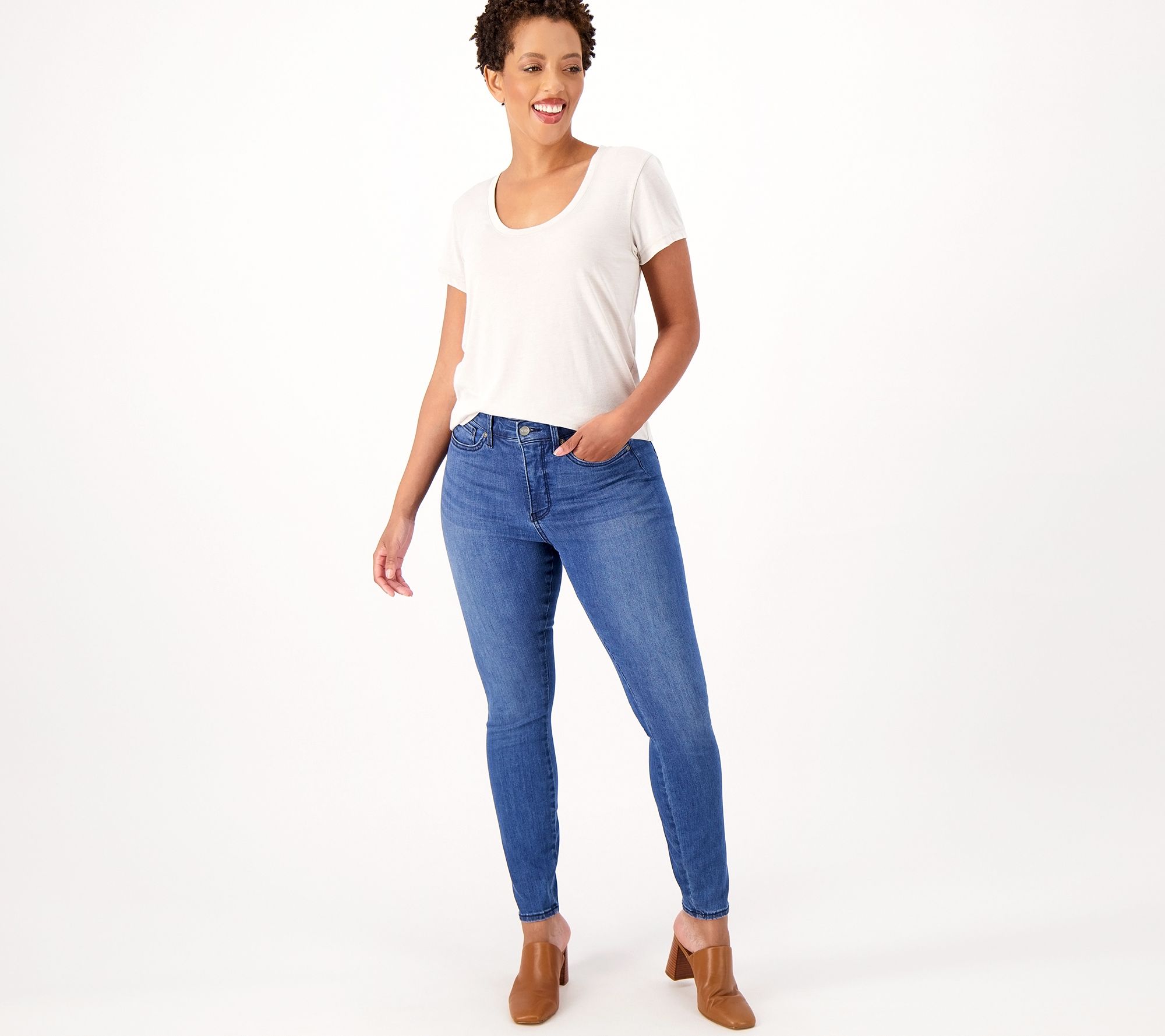NYDJ Le Silhouette High Rise Ami Skinny Jeans- Amour - QVC.com
