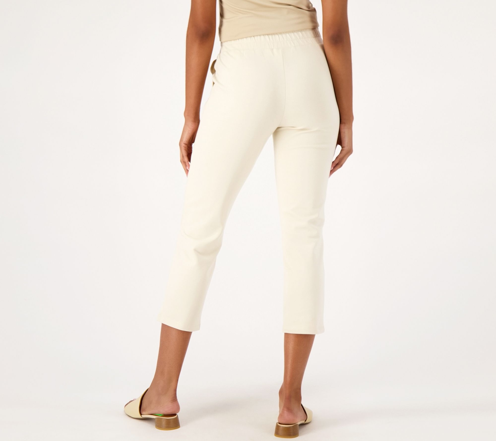 Belle Beach by Kim Gravel Regular French Terry Crop Pants - QVC.com