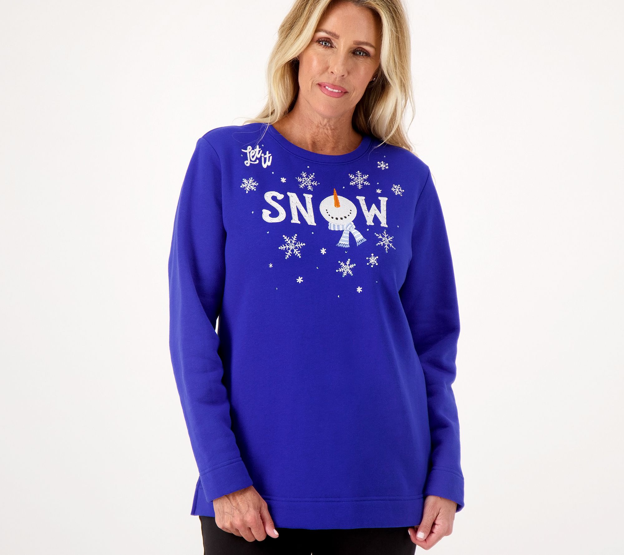 "As Is" Quacker Factory Winter Fun Sweatshirt - QVC.com