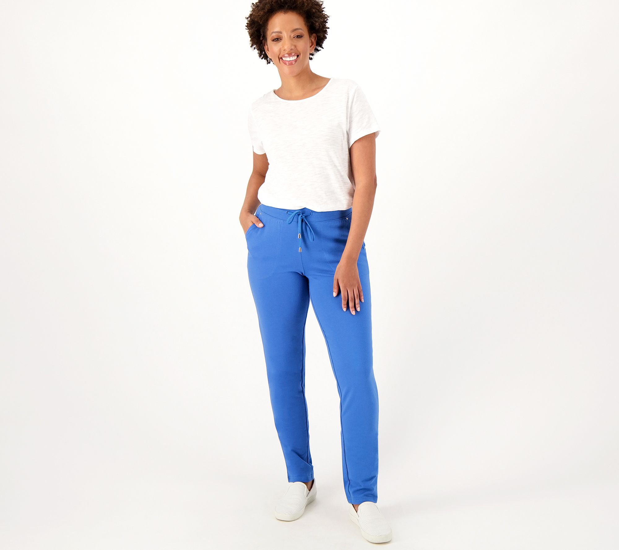 "As Is" Sport Savvy French Terry Slim Straight Pull On Pant - QVC.com