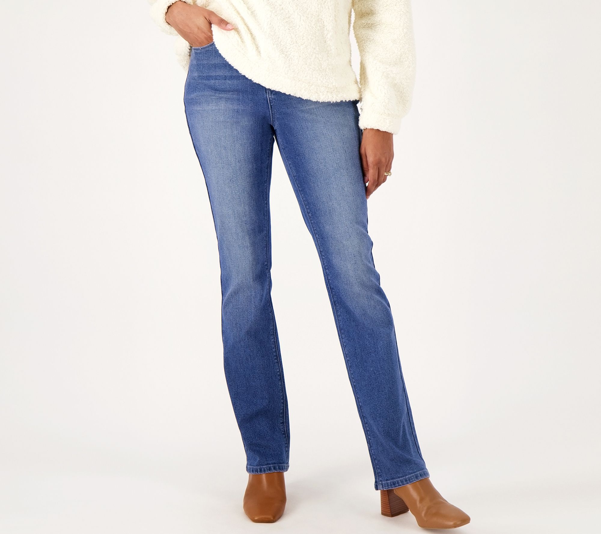 "As Is" Laurie Felt Petite Forever Denim 5 Pocket Relax Baby Bell Jeans ...