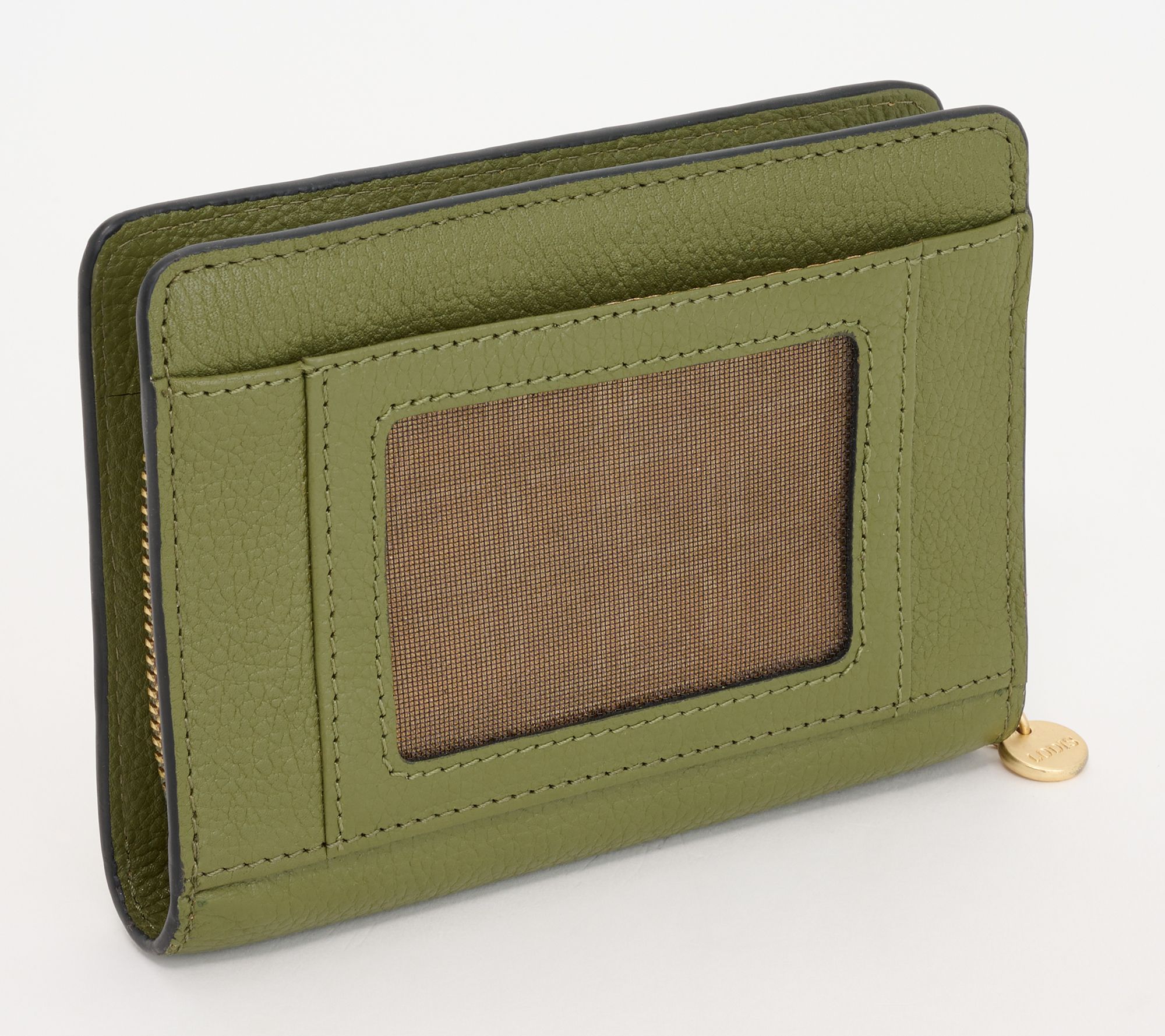 "As Is" LODIS Texas Leather Kate Mini Zip Around Wallet - QVC.com