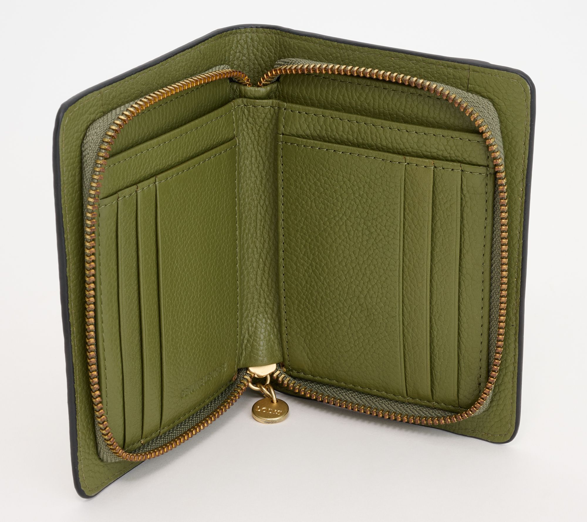 "As Is" LODIS Texas Leather Kate Mini Zip Around Wallet - QVC.com