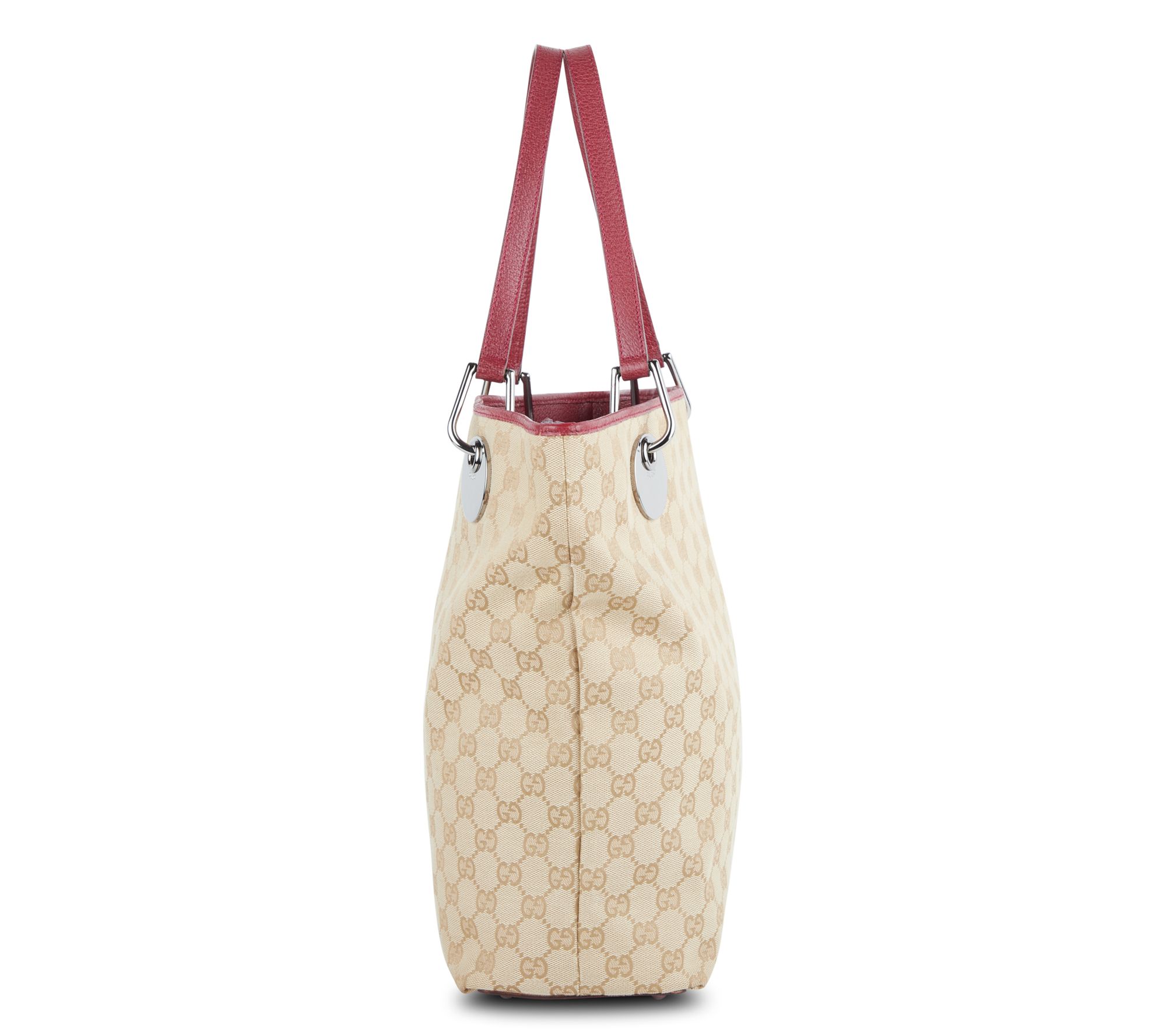 Pre-Owned Gucci Eclipse Tote Bag GG Canvas Red - QVC.com