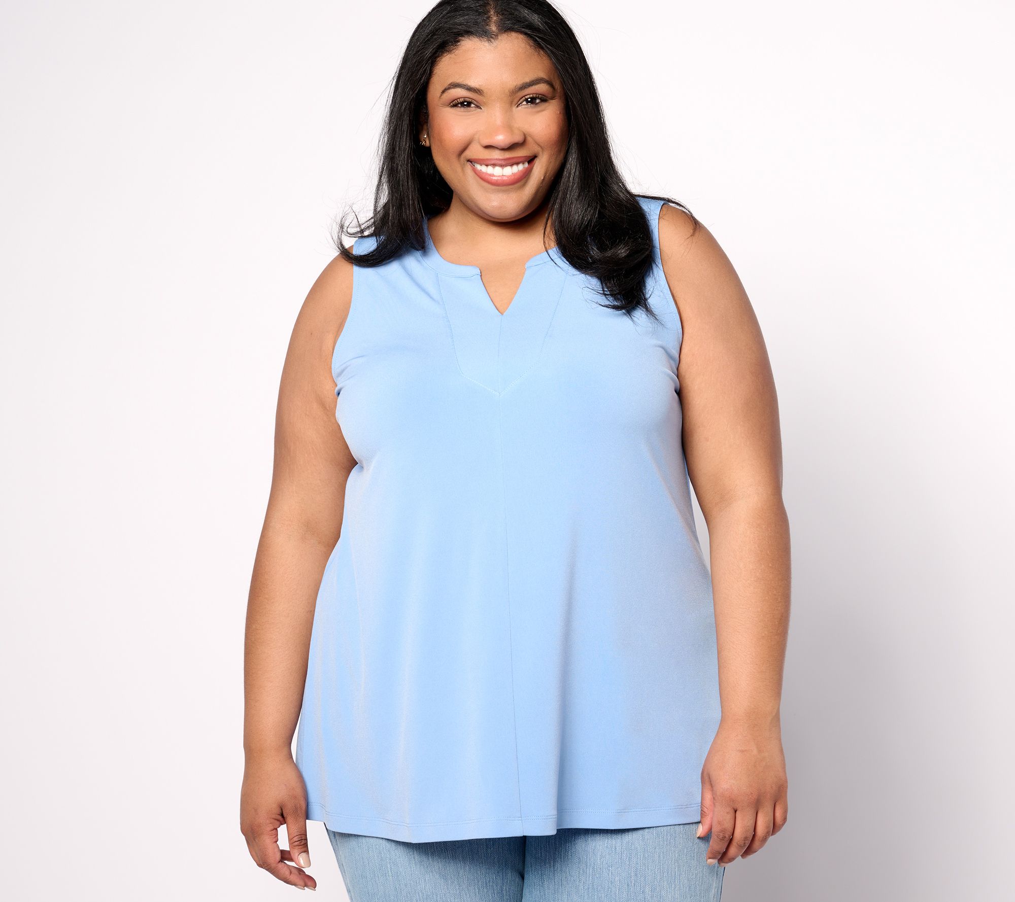 "As Is" Susan Graver Petite Modern Essentials Knit A-Line Tunic - QVC.com