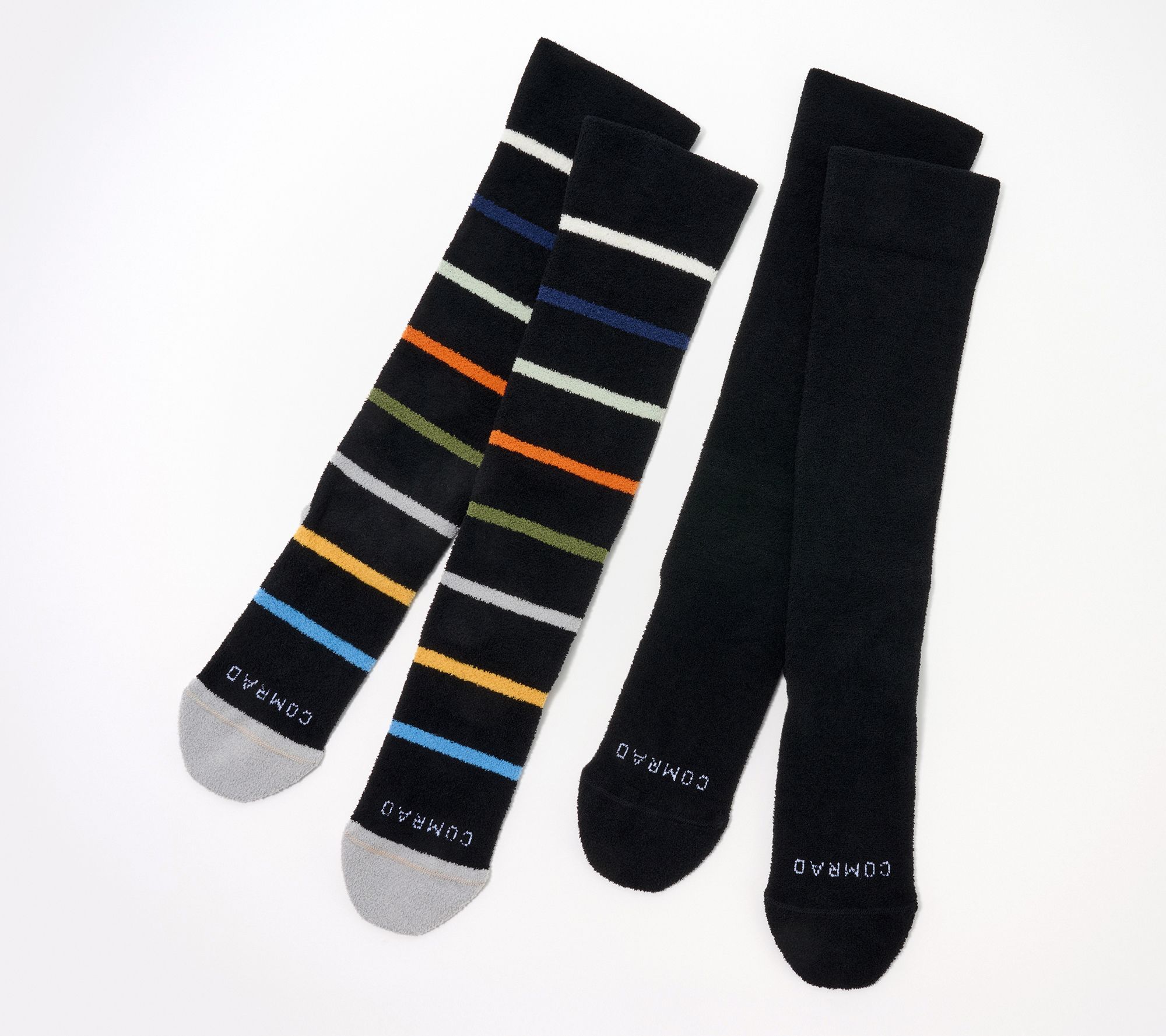 "As Is" Comrad Set of 2 Cozy Knee High Compression Socks - QVC.com