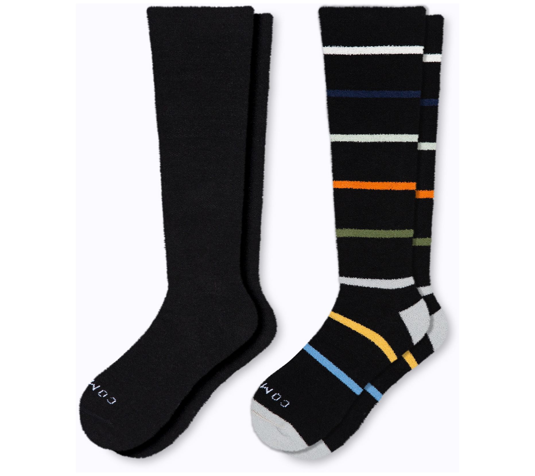 "As Is" Comrad Set of 2 Cozy Knee High Compression Socks - QVC.com