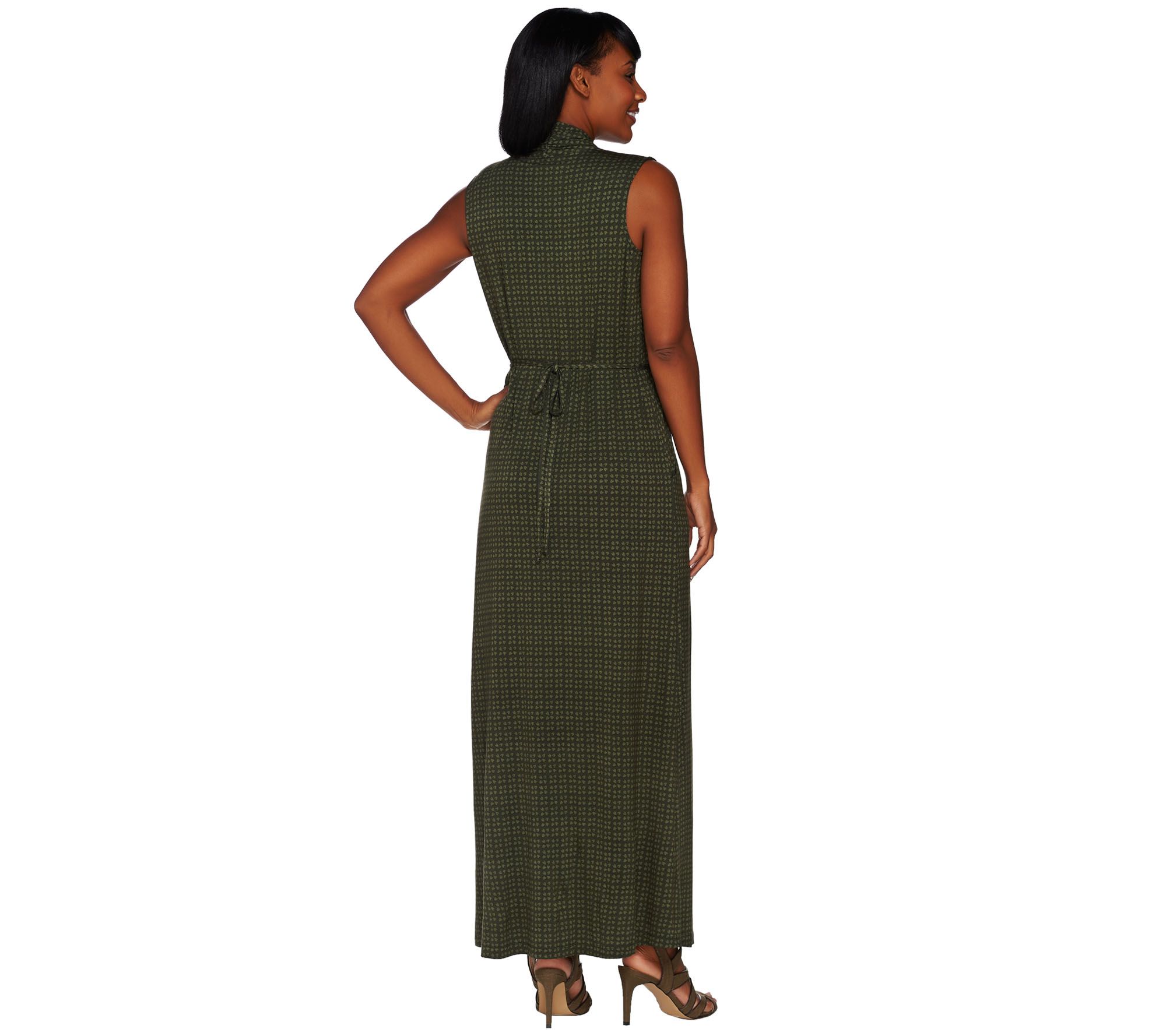Lisa Rinna Collection Printed Knit Maxi Dress with Tie Detail - QVC.com
