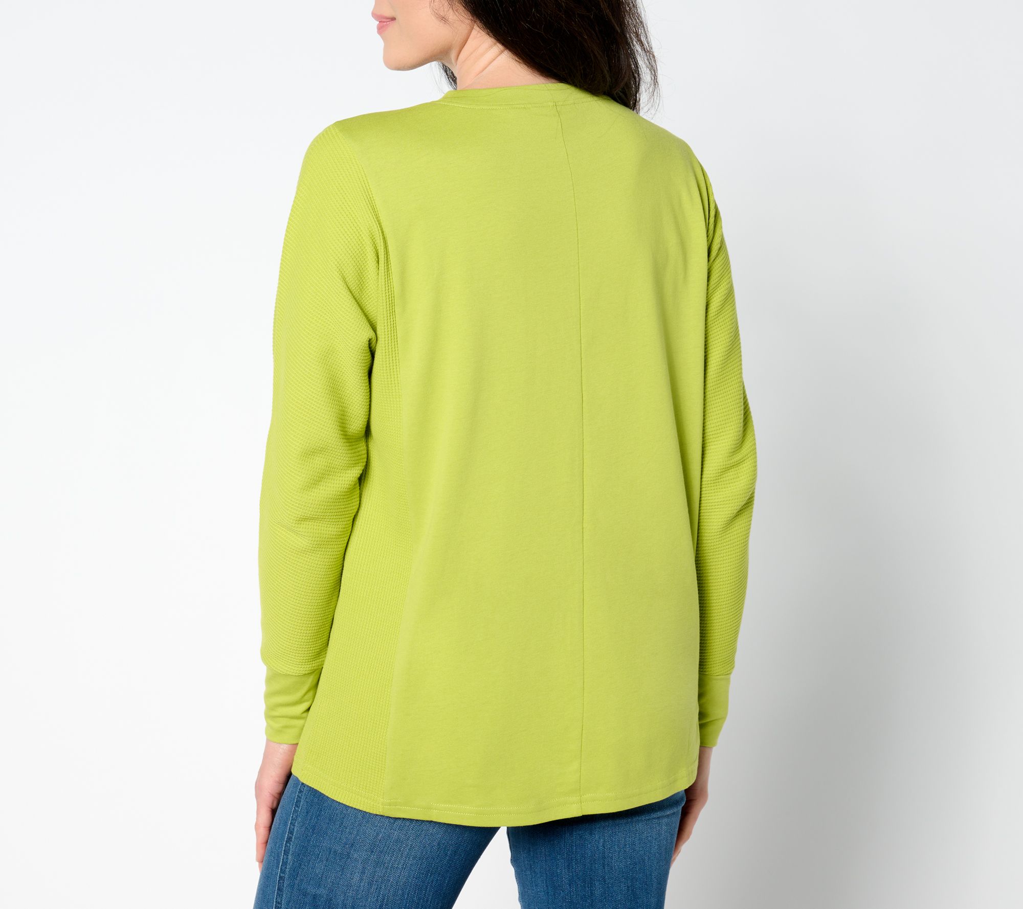 Belle by Kim Gravel Mixed Media Waffle & Jersey Slouchy Top - QVC.com Belle by Kim Gravel Mixed Media Waffle & Jersey Slouchy Top - QVC.com