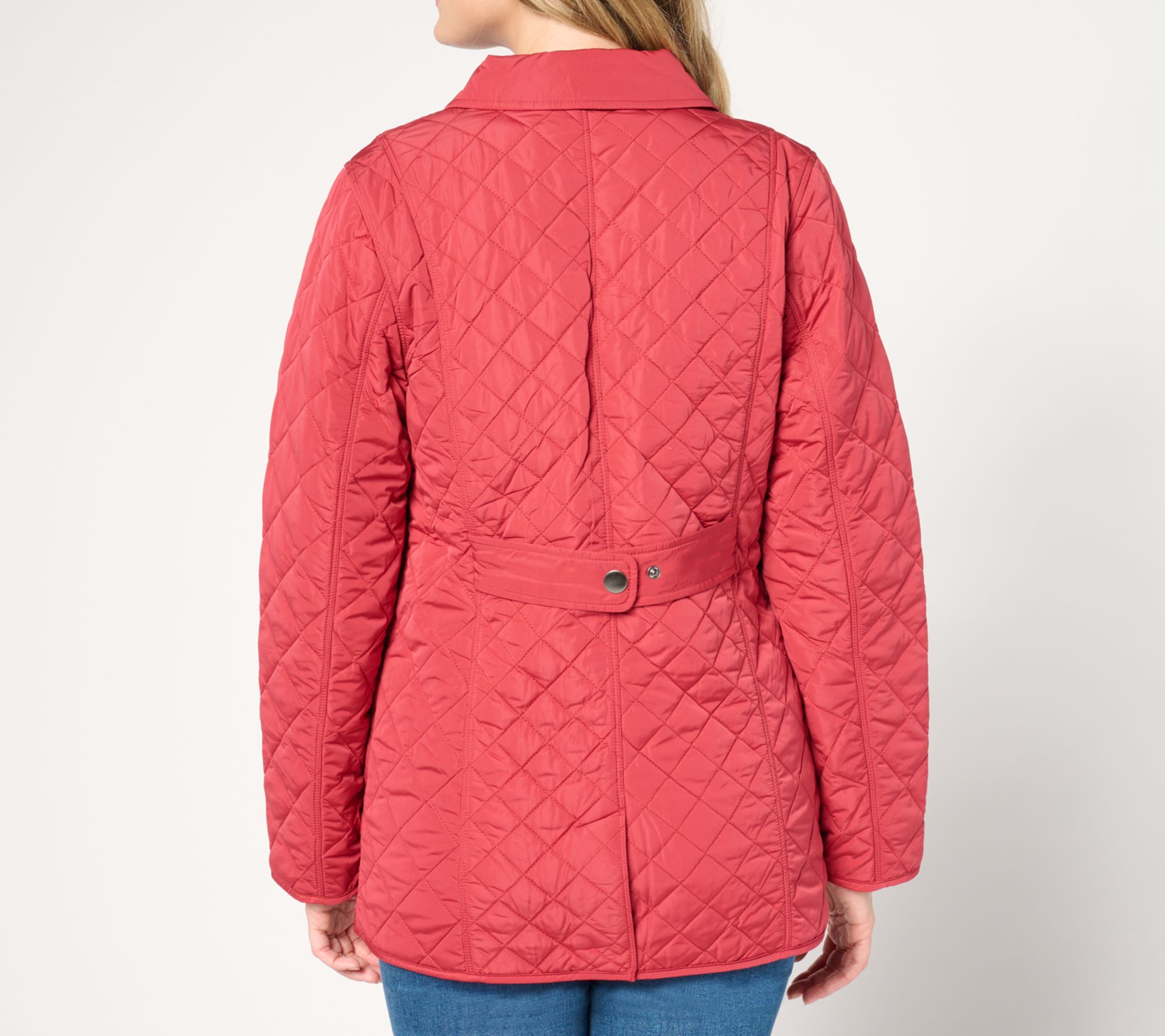 Joan Rivers Quilted Barn Coat with Plaid Lining - QVC.com