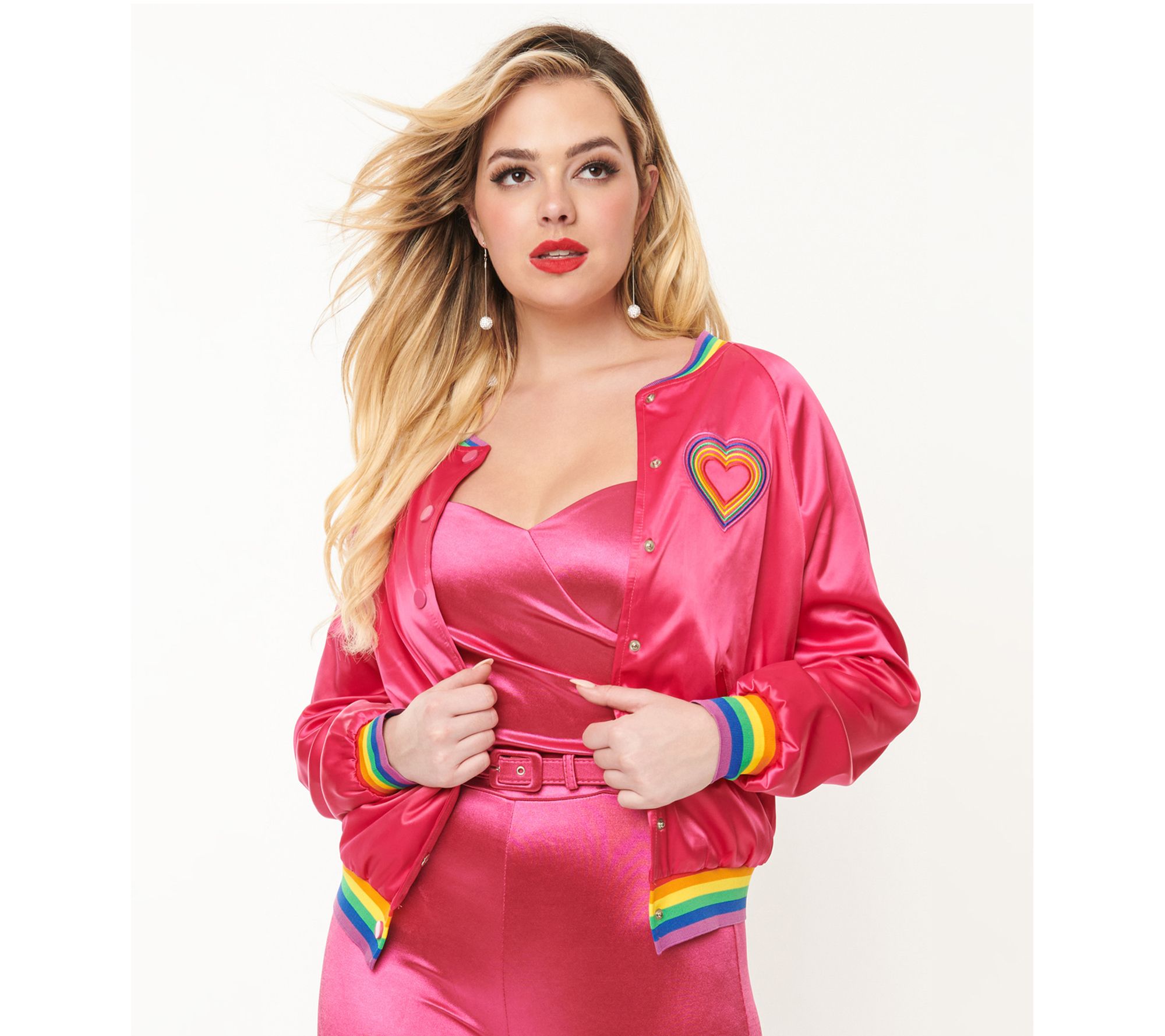 Unique Vintage Love is Love Long Sleeve Pride Bomber Jacket - QVC.com