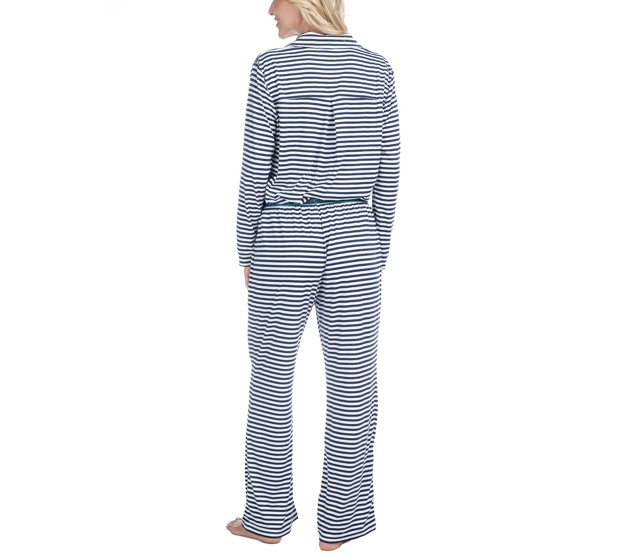 Ocean Pacific All the Vibes Stretch Knit Button-Up Pajama Set - QVC.com