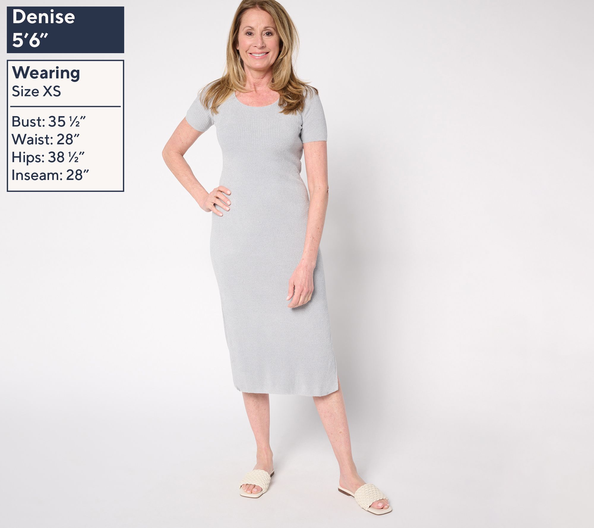 "As Is" Barefoot Dreams Petite CCUL Scoop Neck Ribbed Dress - QVC.com