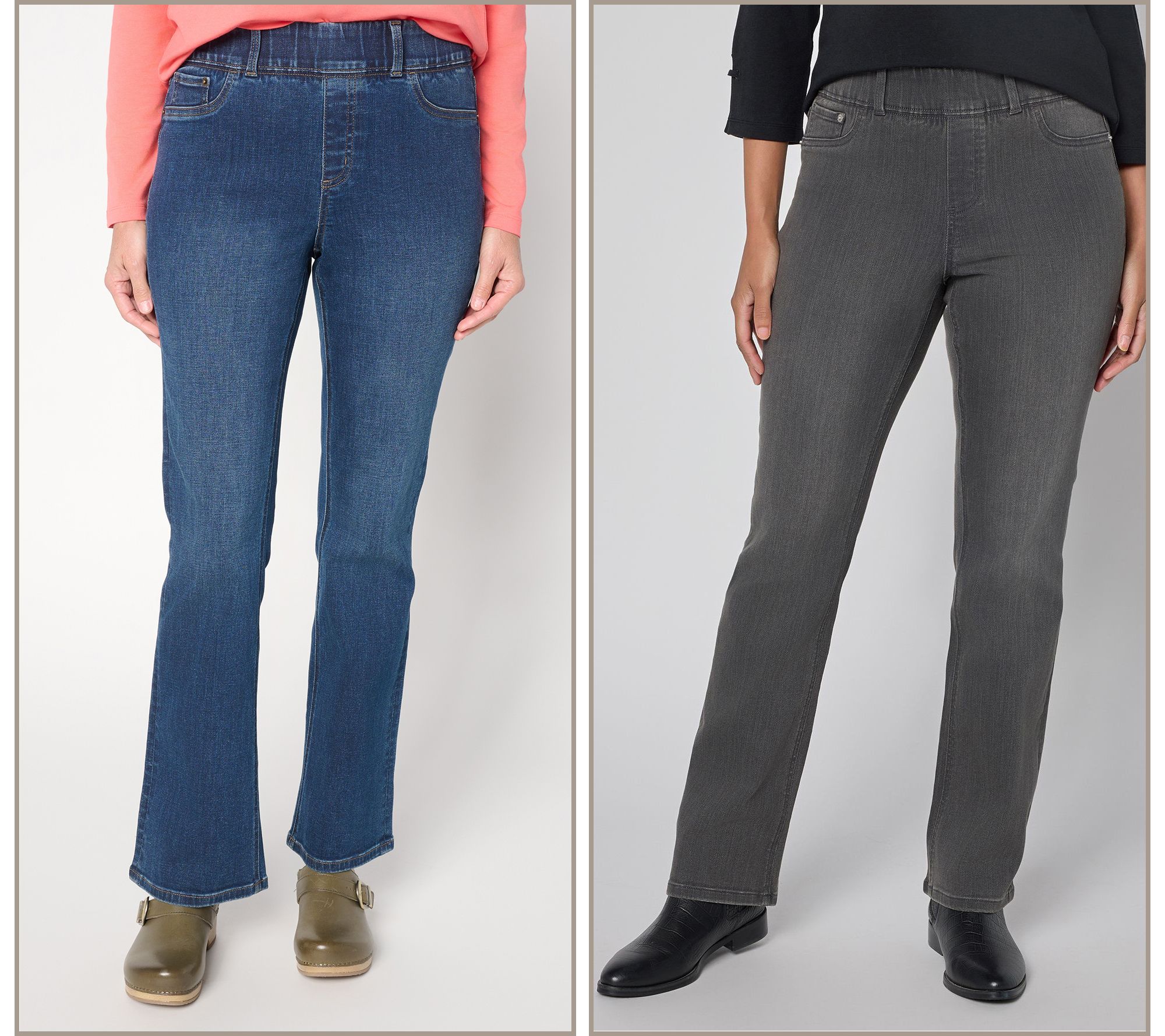 Denim & Co. Easy Stretch Full Length Baby Boot Jean - QVC.com
