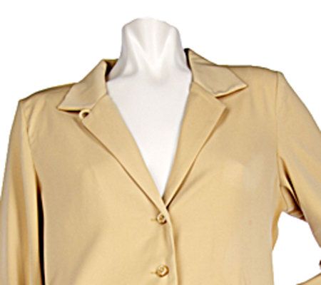 Susan Graver Stretch Peachskin Jacket and Pants Set - QVC.com