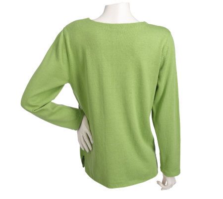 Quacker Factory Halloween Rhinestone V-neck Sweater - QVC.com
