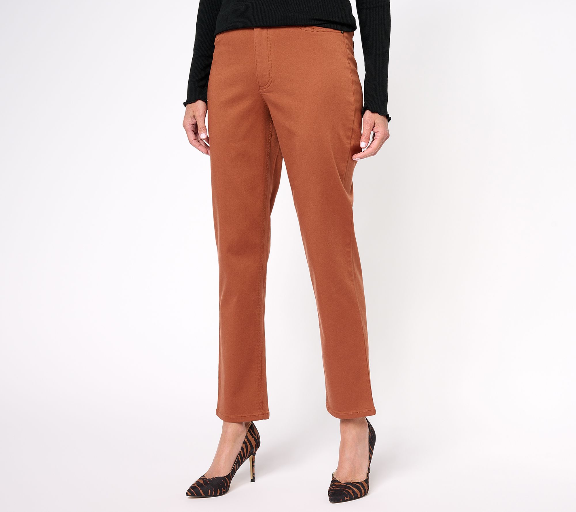 Joan Rivers Cotton Blend Stretch Denim Classic Slim Ankle Pant - QVC.com