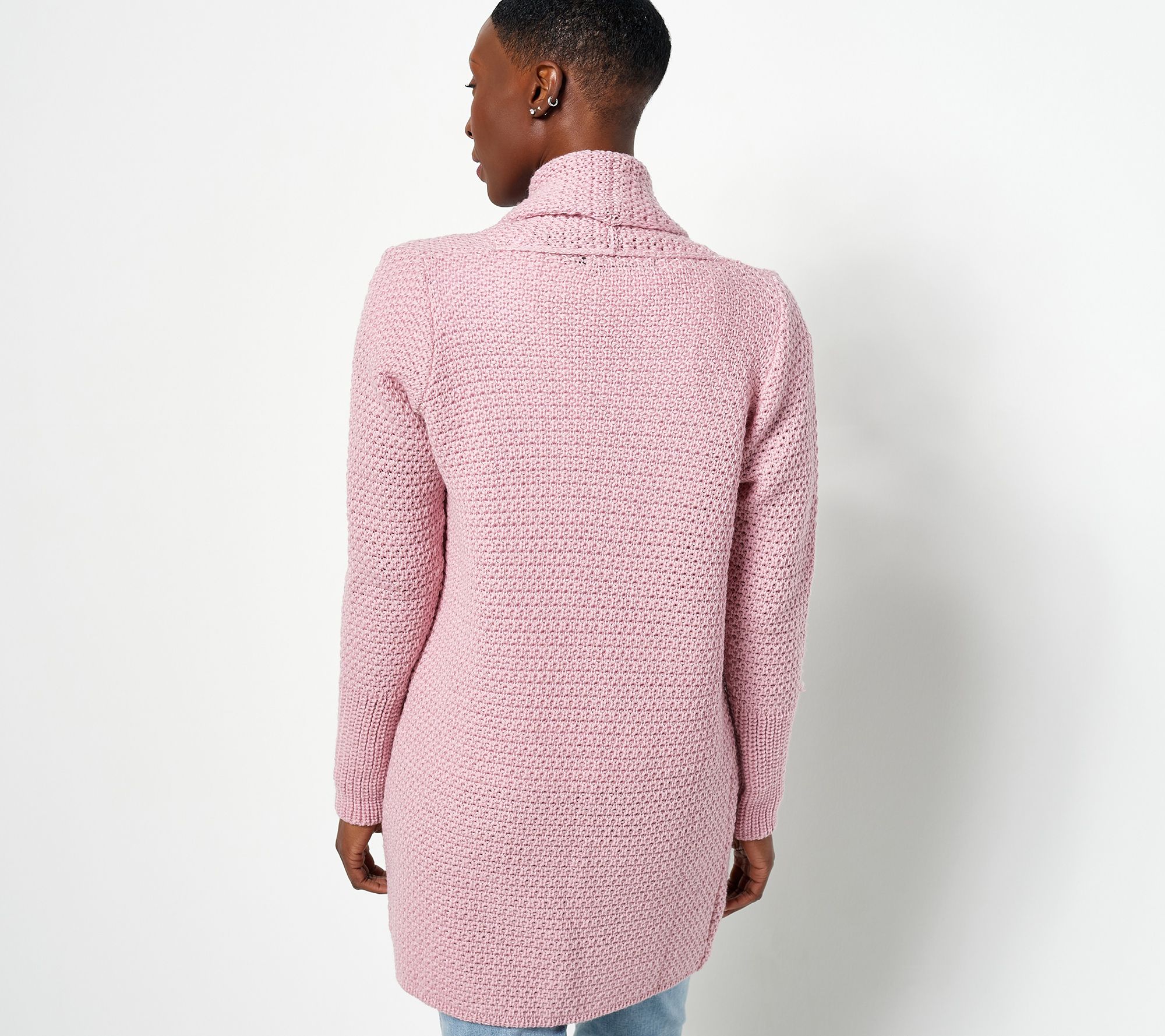 "As Is" Islander Regular Merino Wool Open Front Duster Cardigan - QVC.com