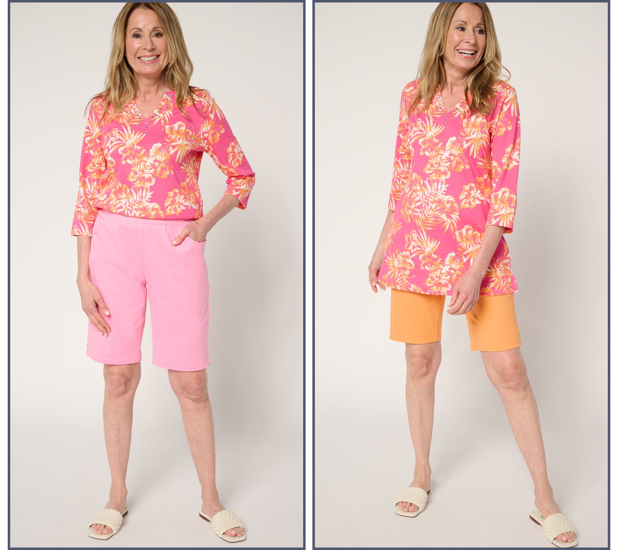 "As Is" Quacker Factory Set of Two Pull-On 11" Shorts - QVC.com