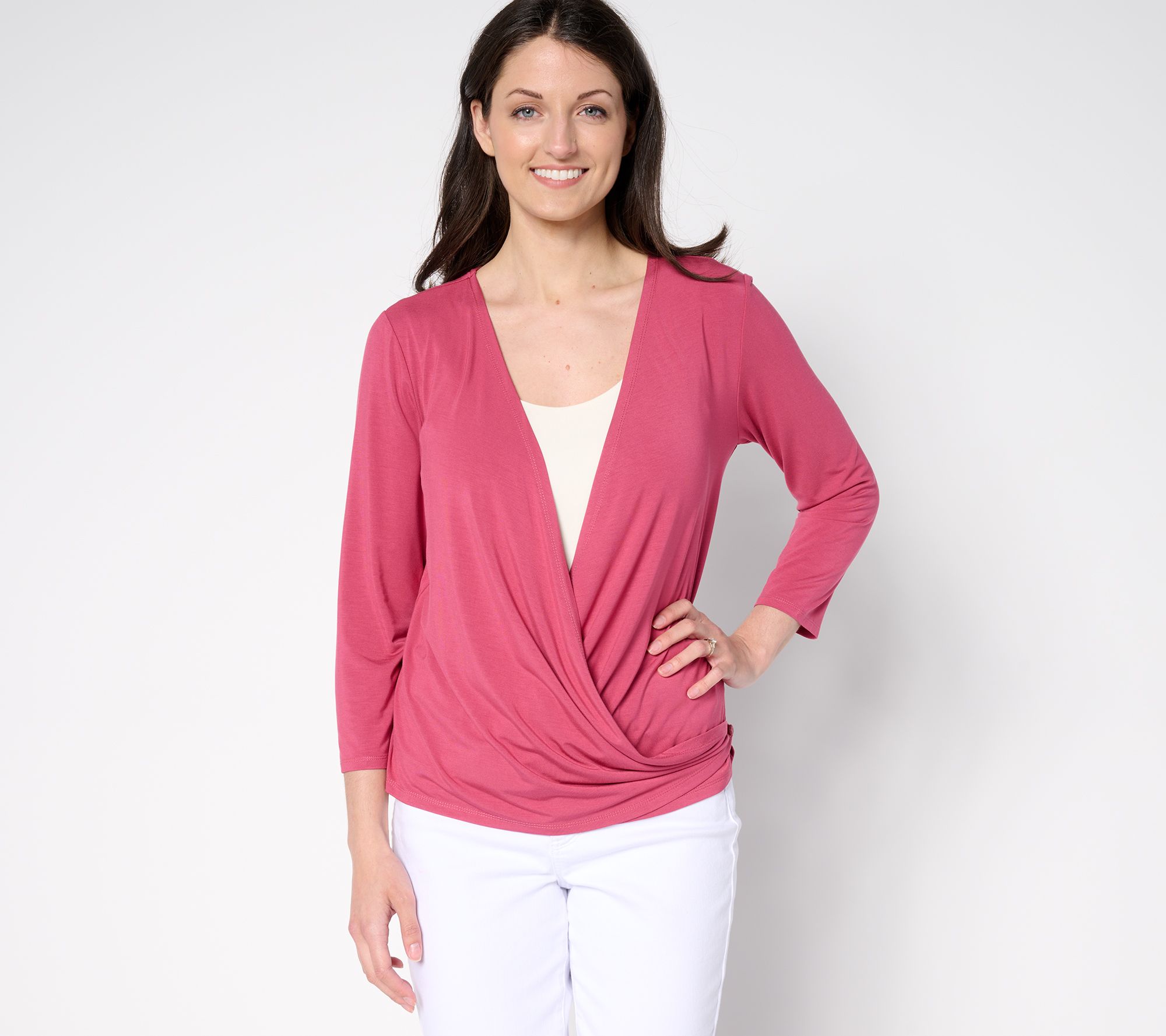 "As Is" Susan Graver Essentials Rayon Allure Signature Shrug - QVC.com