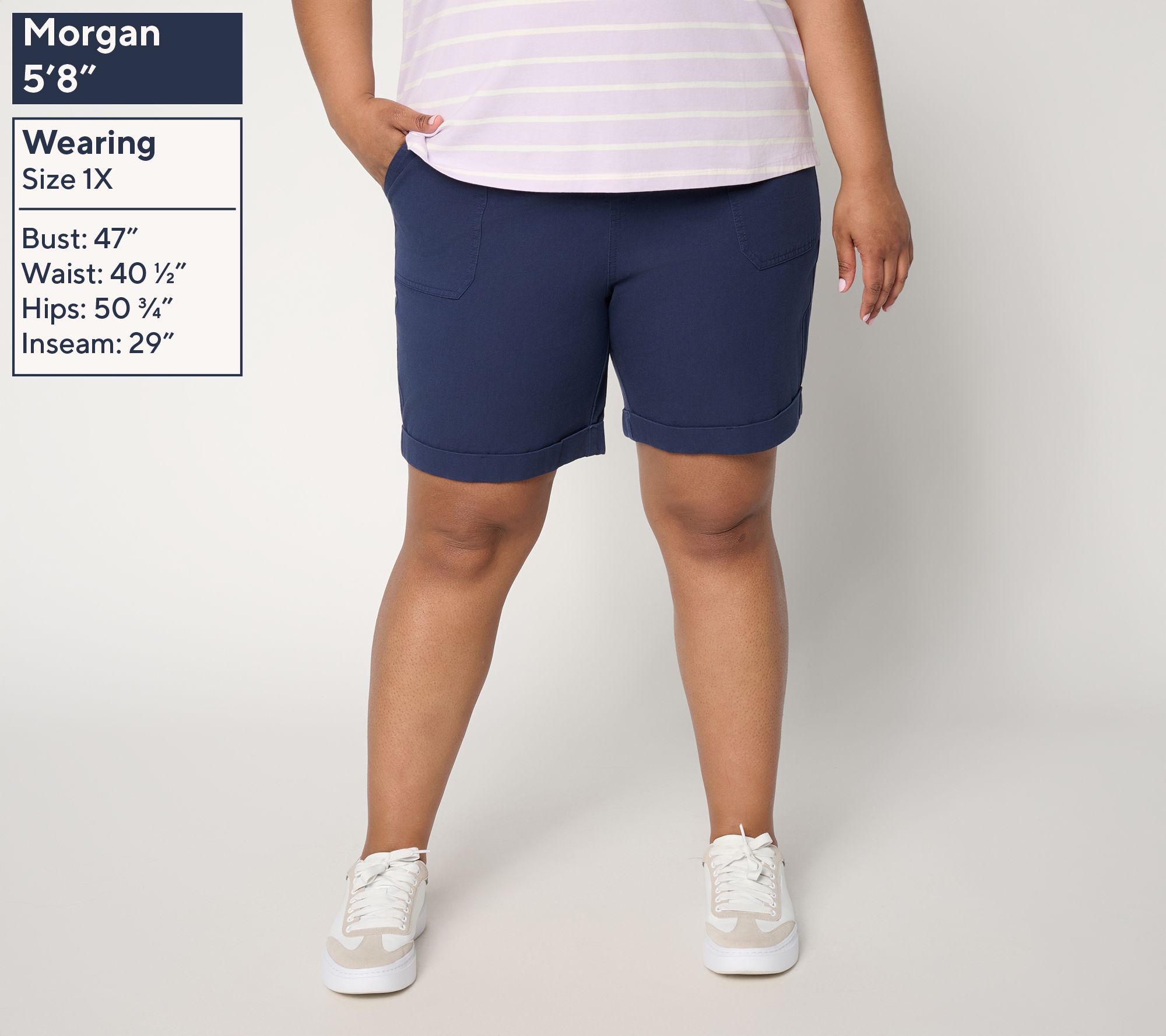 AnyBody Petite All Stretch Twill Short - QVC.com