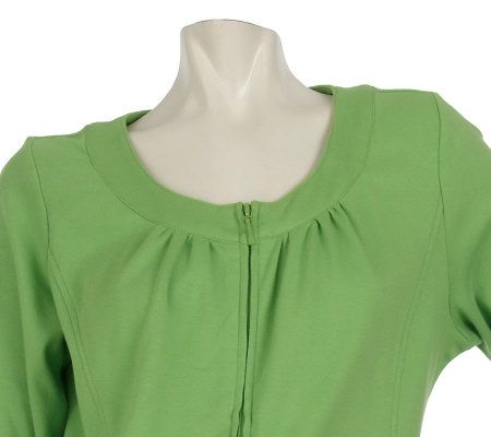 Sport Savvy Zip Front Tunic Jacket with Shirring Detail - QVC.com