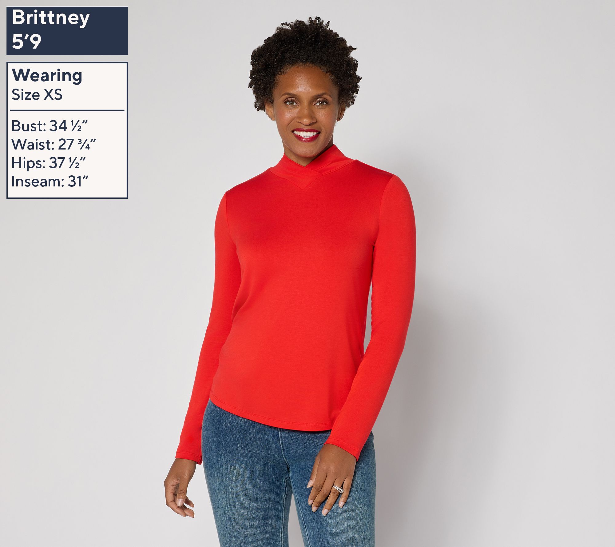 Attitudes by Renee Crossover Mock Neck Top - QVC.com