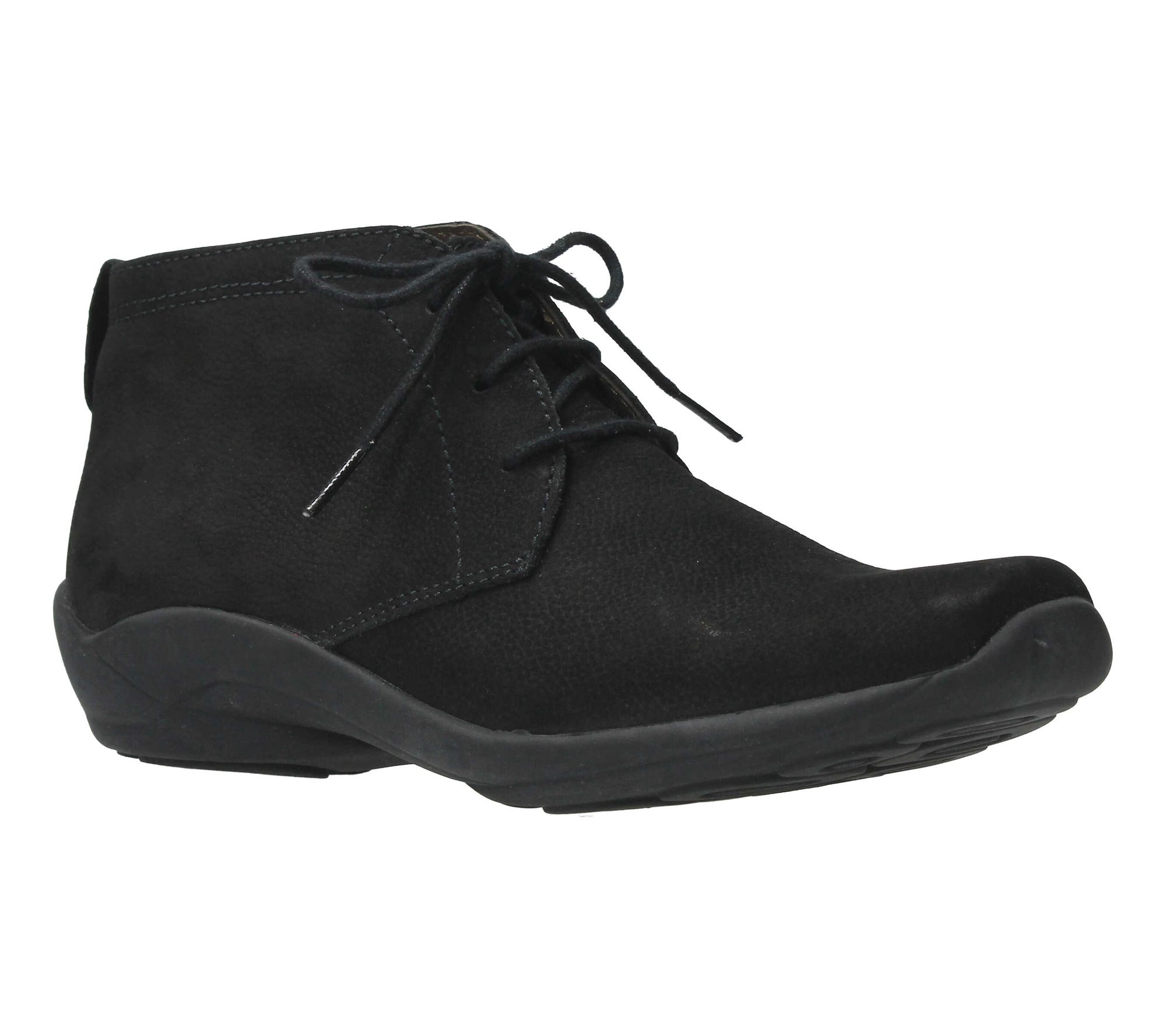 Wolky Leather Nubuck Lace Up Bootie- Mary - QVC.com