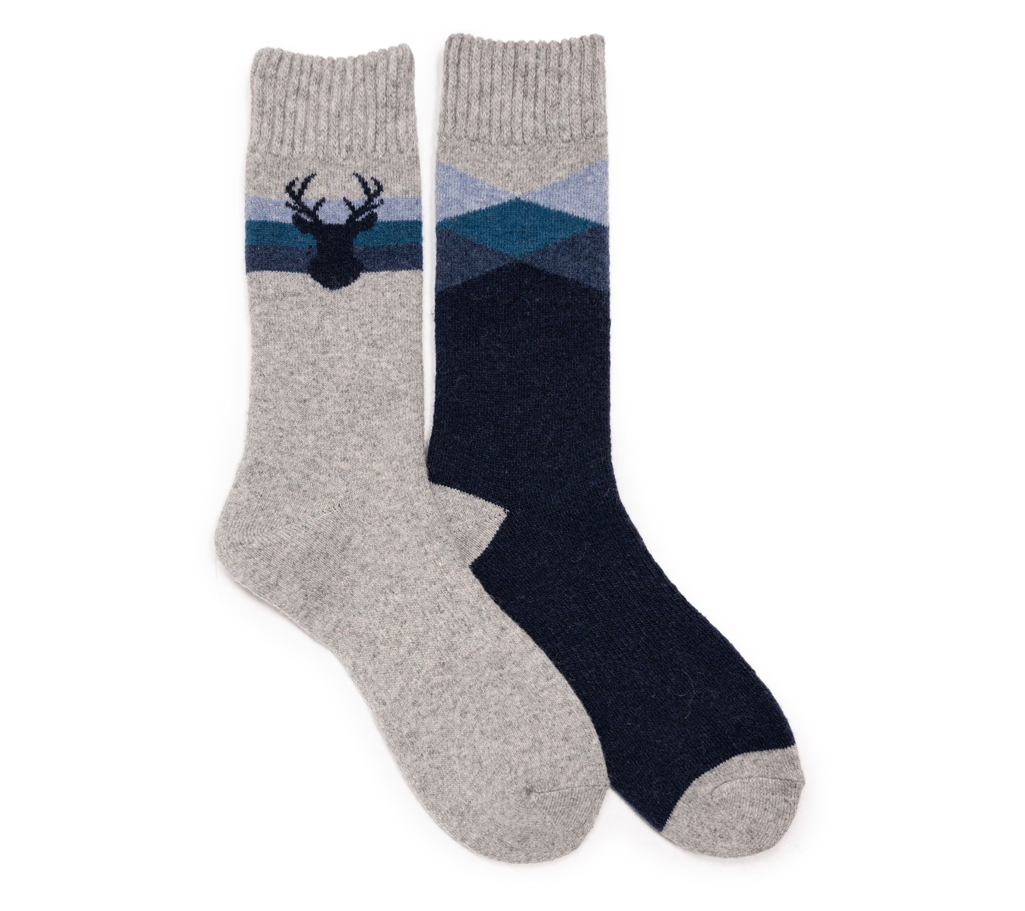 MUK LUKS Men's Set of 2 Keep it Cozy Wool Crewocks - QVC.com