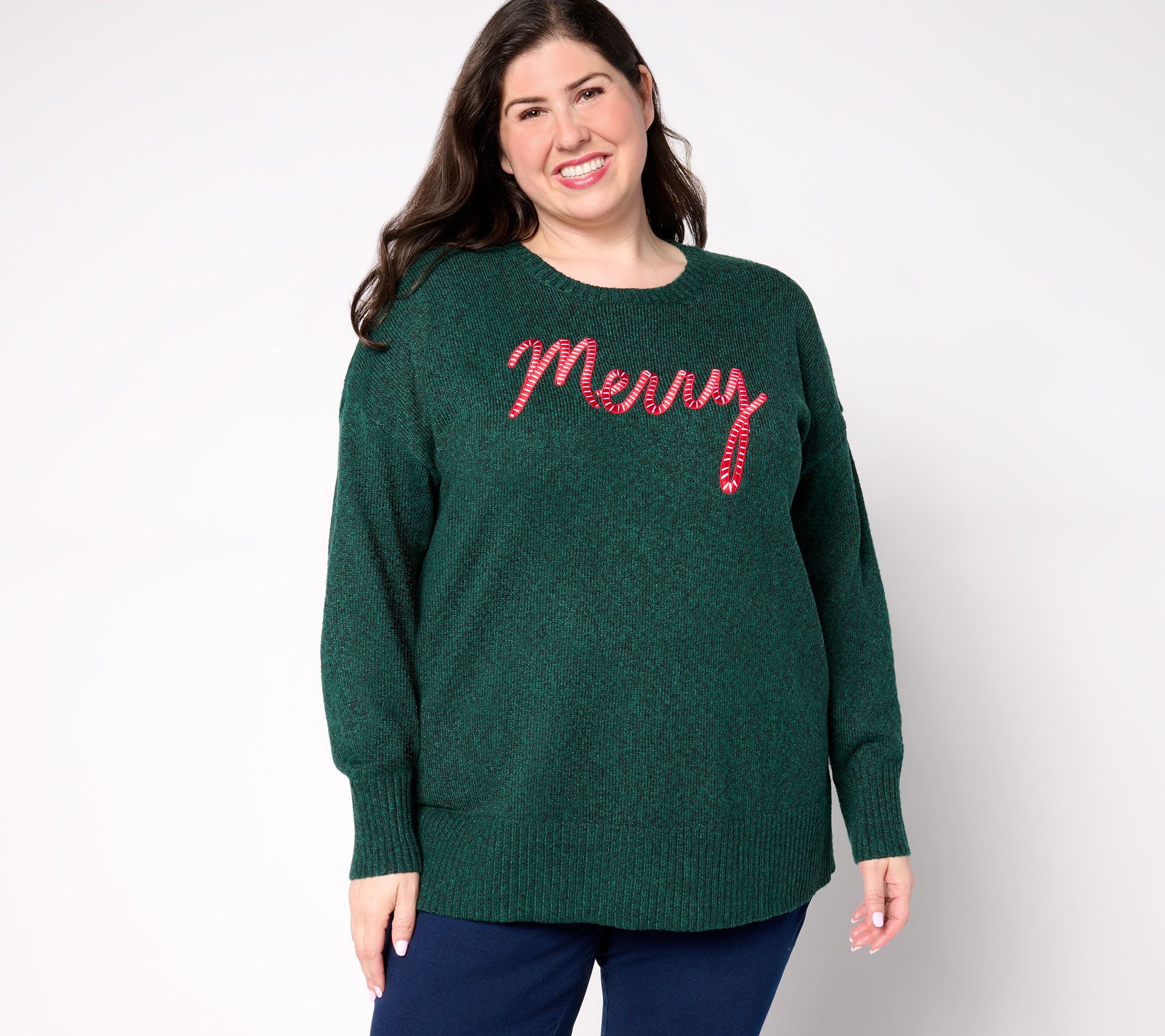"As Is" Jingle Belles by Kim Gravel Let's Get Cozy Makin' Merry Sweater - QVC.com