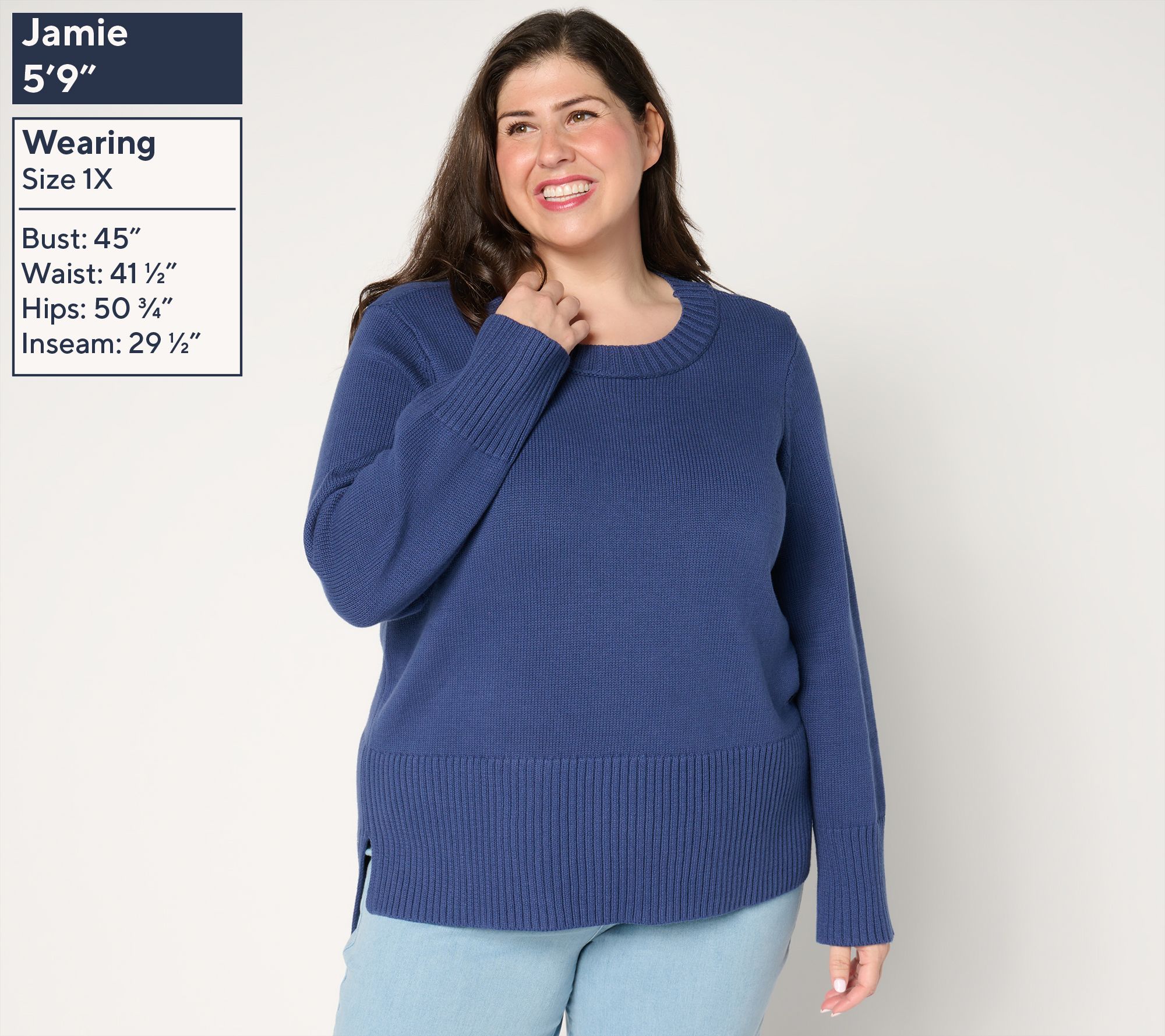 "As Is" Peace Love World Cotton Crewneck Sweater w/ Pop Color Detail ...