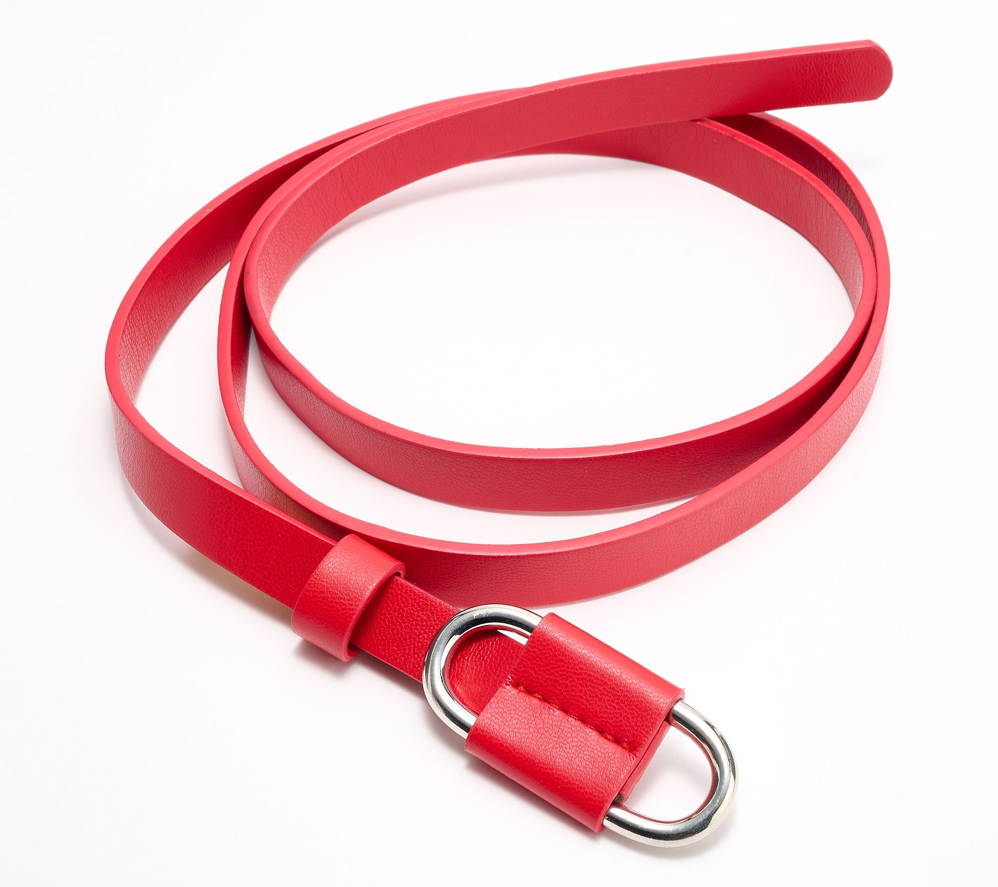 "As Is" Susan Graver Faux Leather Belt with Pull through Buckle - QVC.com