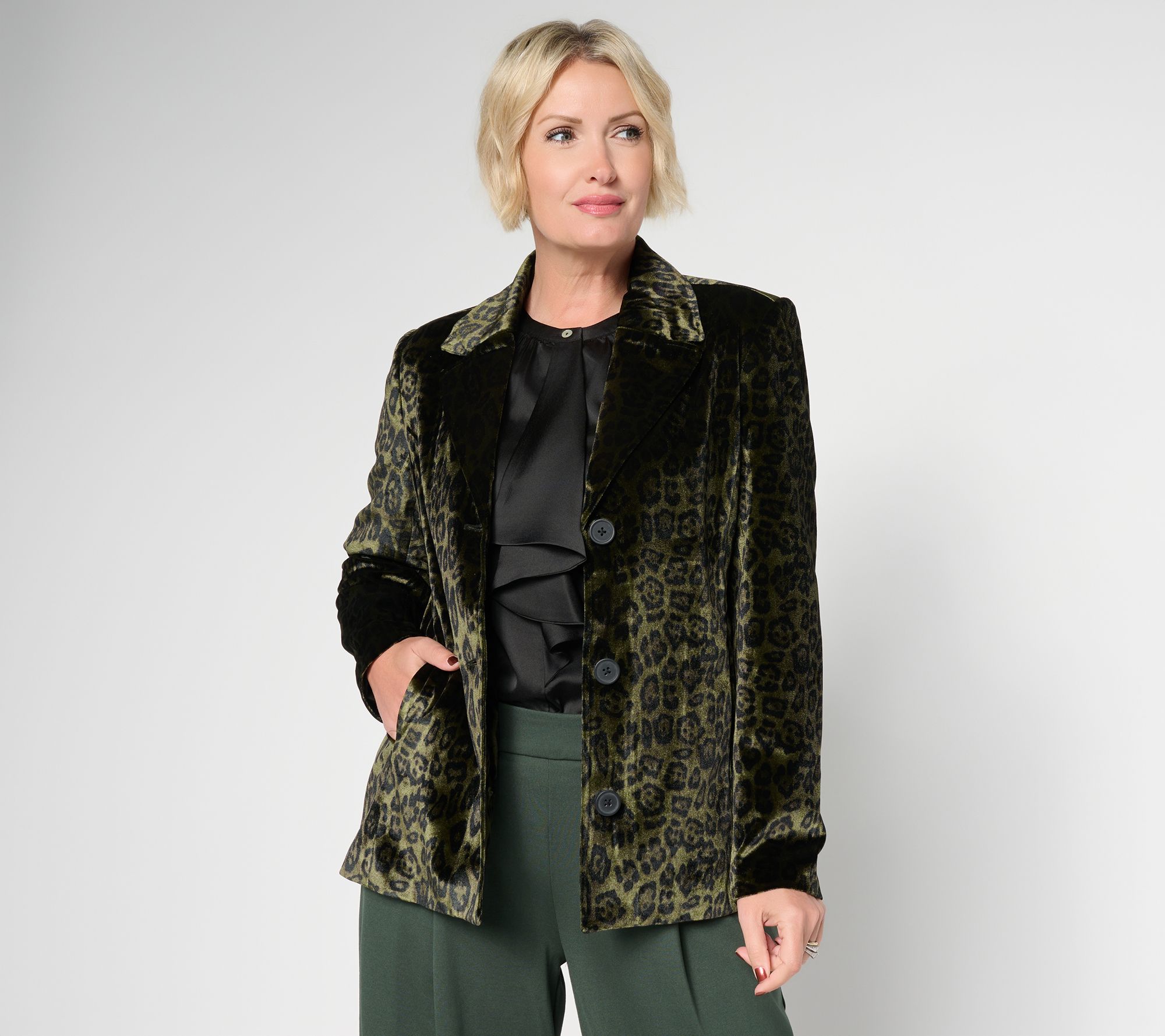 by Stacy London Single Breasted Velvet Blazer - QVC.com
