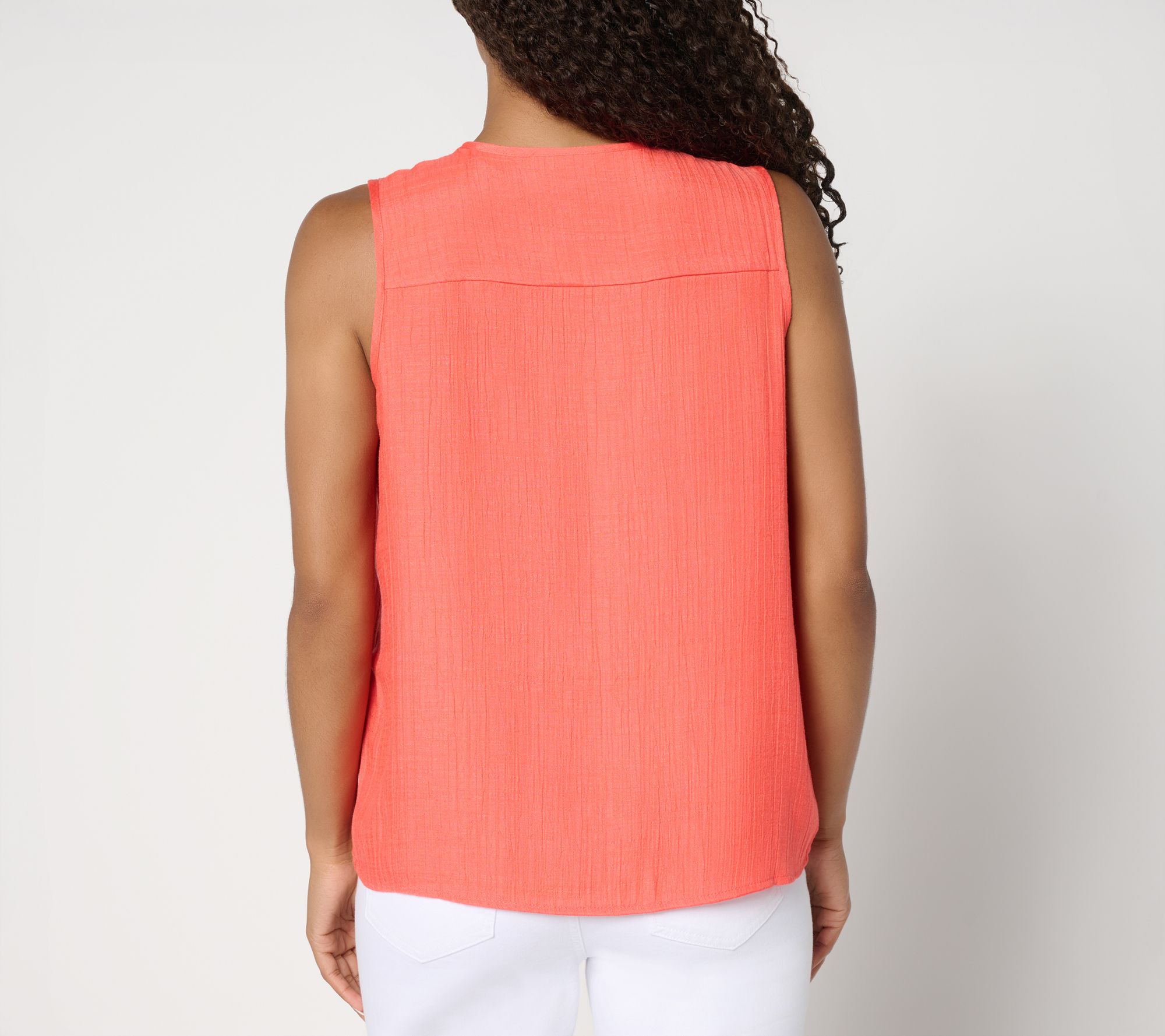 "As Is" nicole by Nicole Miller Sally Pucker Lined V-Neck Tank Top ...