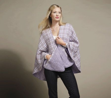 Boyne Valley Weavers Wool Reversible Cape with Pockets - QVC.com