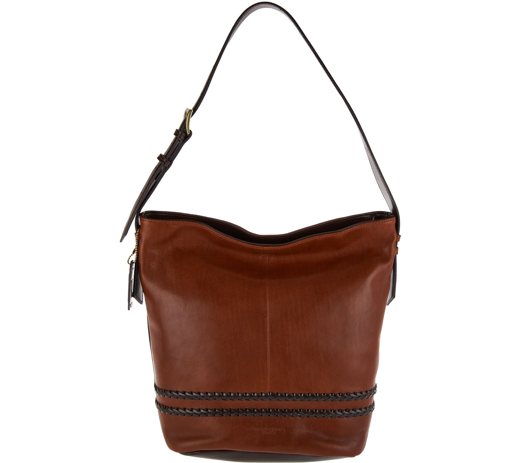 "As Is" Tignanello Vintage Leather RFID Bucket Hobo Bag - QVC.com
