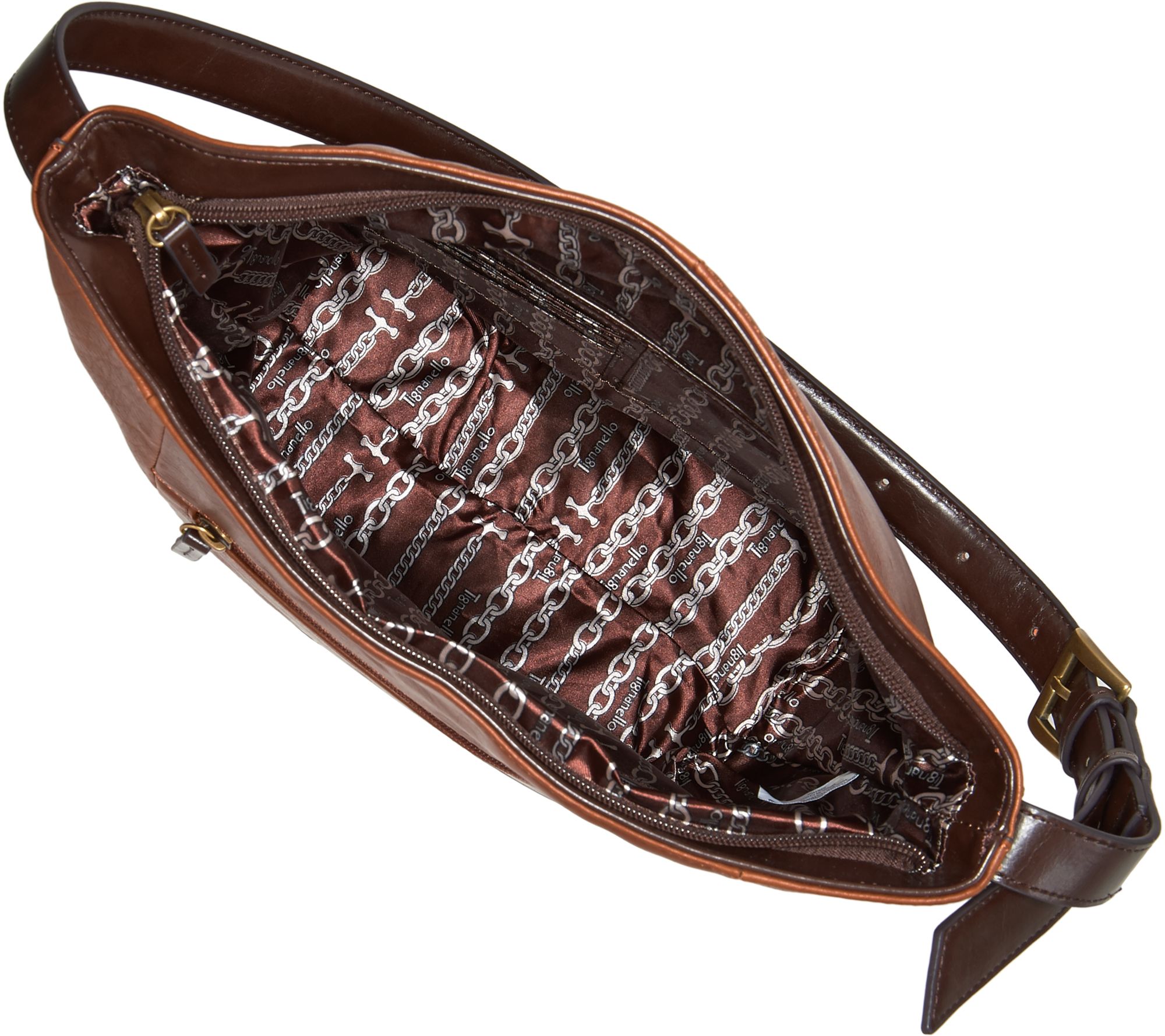 "As Is" Tignanello Vintage Leather RFID Bucket Hobo Bag - QVC.com