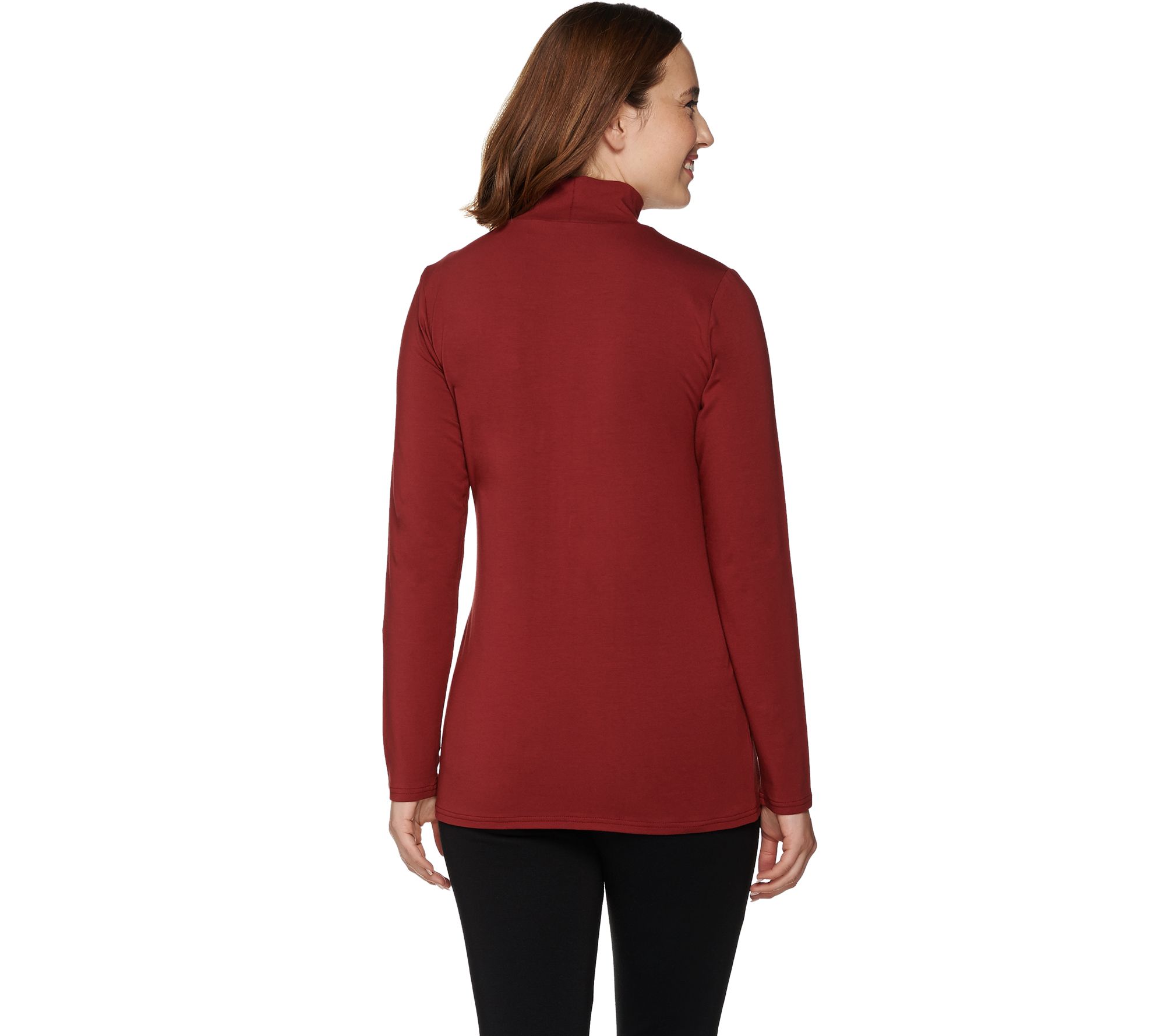 "As Is" Bob Mackie's Long Sleeve Mock Neck Knit Top - QVC.com