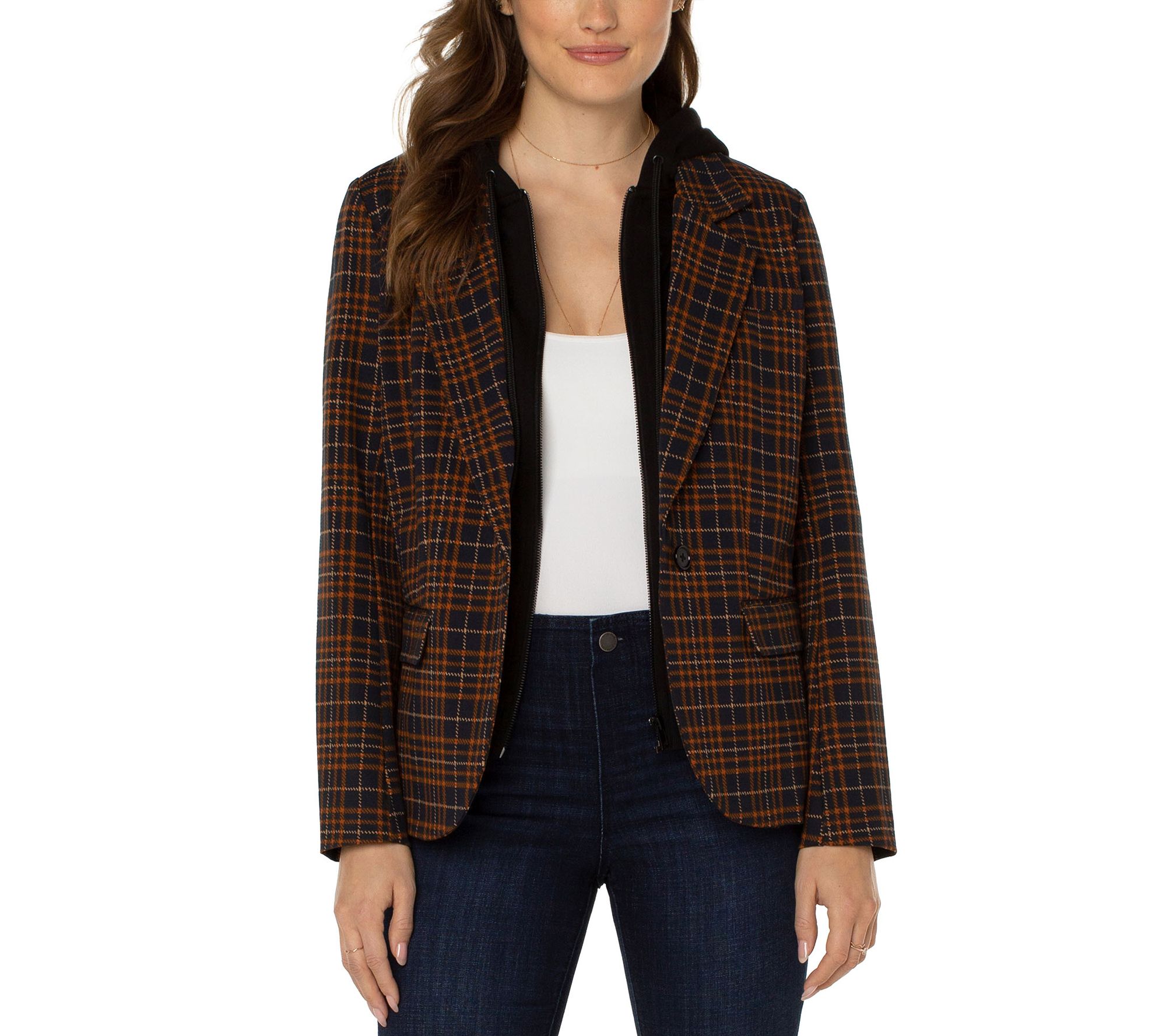 Liverpool Los Angeles Boyfriend Blazer w/ Remov able Hood - QVC.com