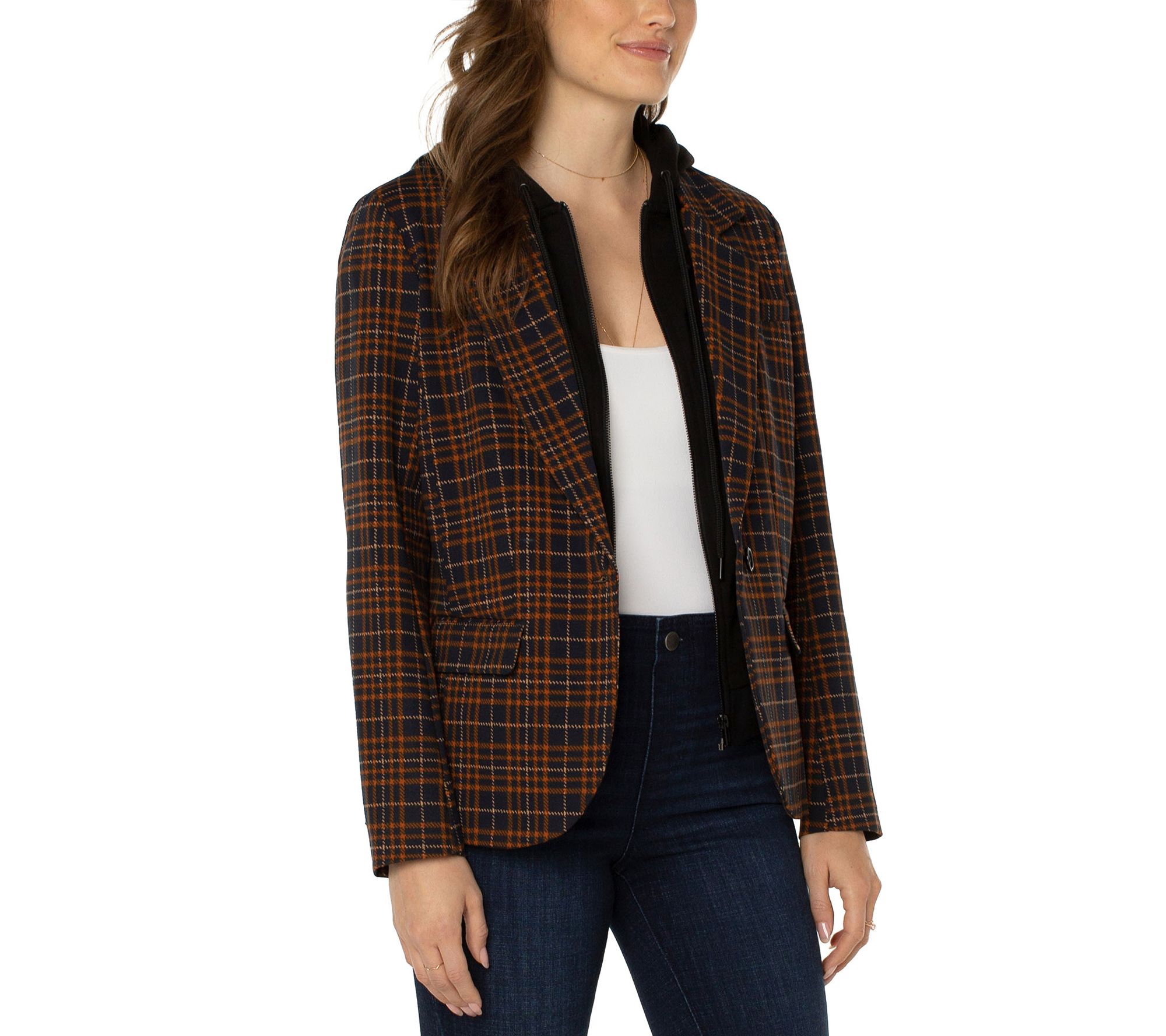 Liverpool Los Angeles Boyfriend Blazer w/ Remov able Hood - QVC.com