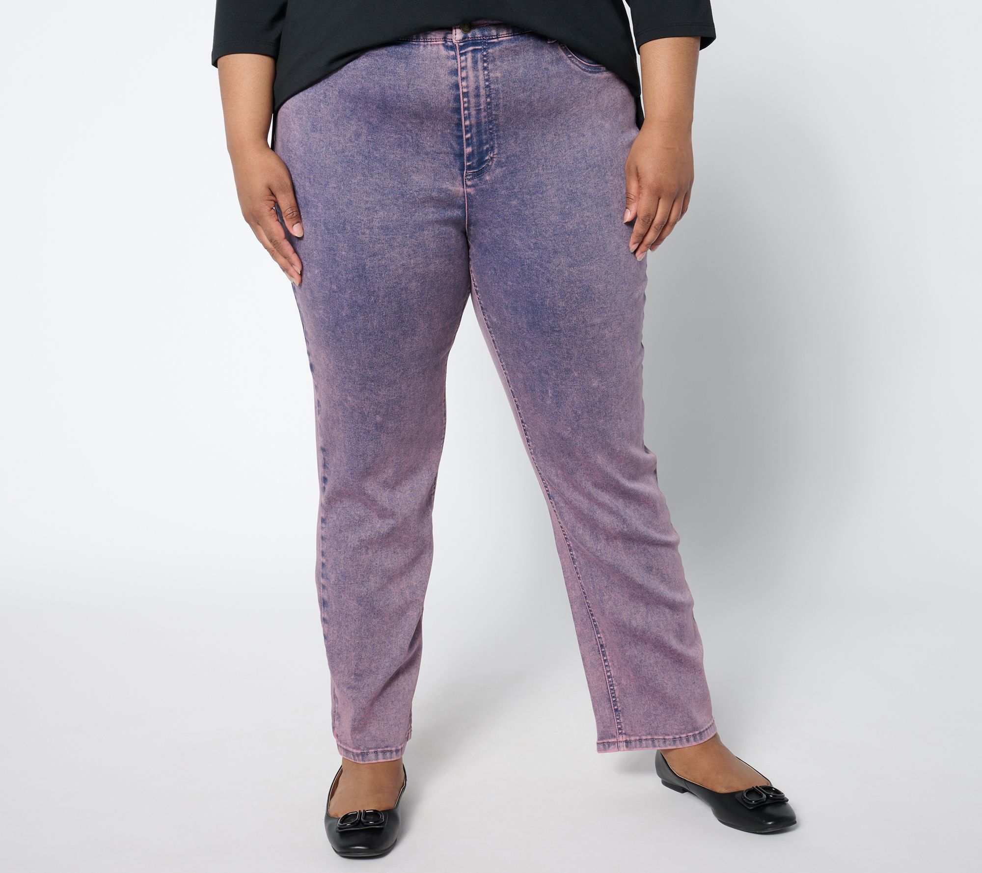 Joan Rivers Vintage Wash Denim Straight Leg Ankle Pant - QVC.com